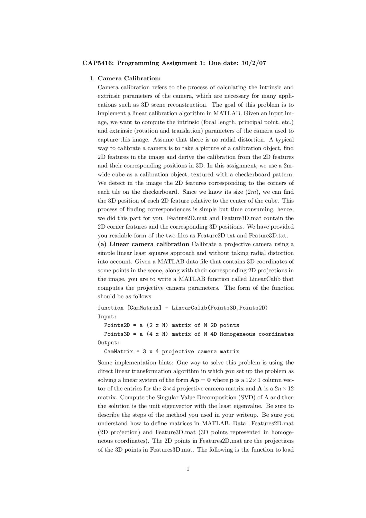 Programming Camera Calibration And Image Stitching Homework 1 Cap