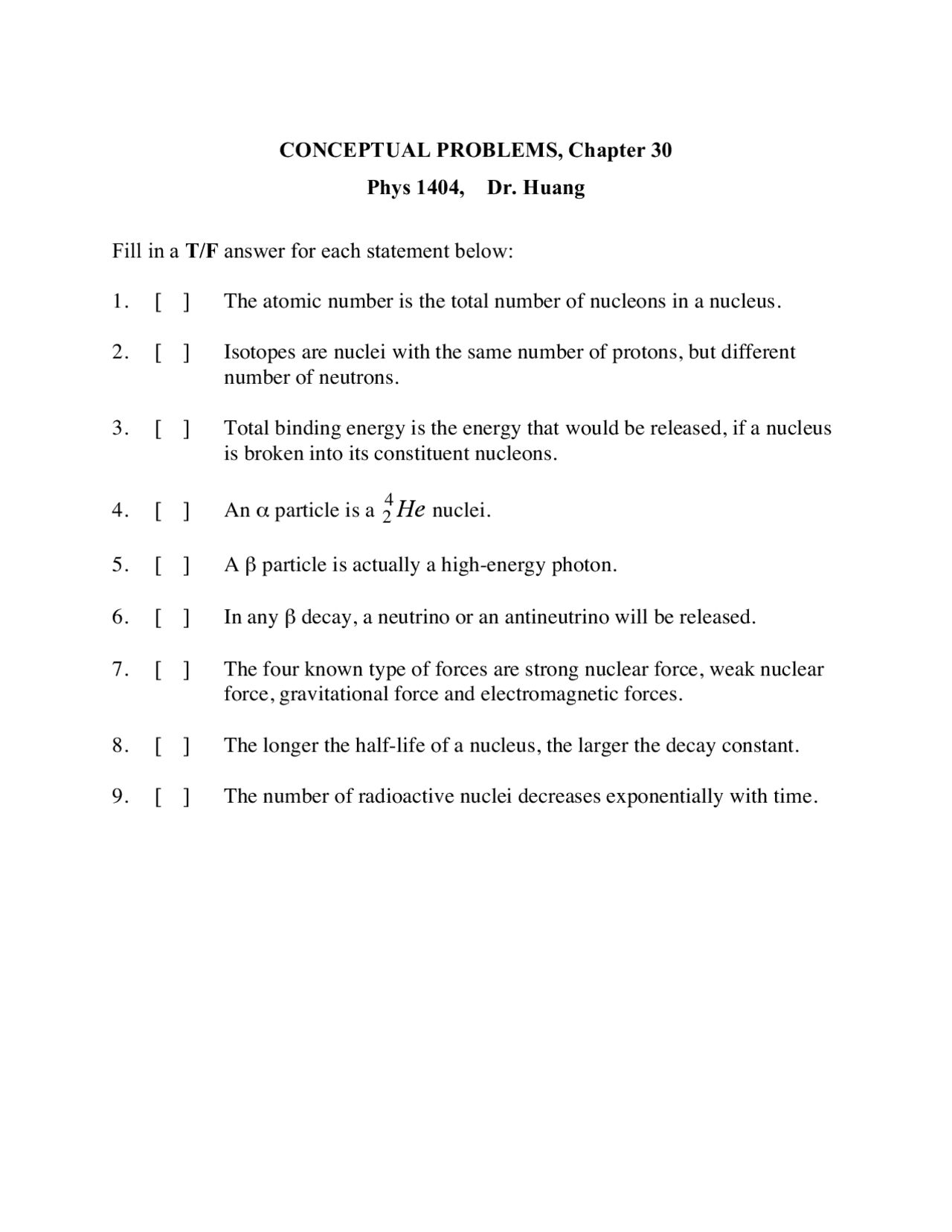 Conceptual Problems On General Physics Ii Phys 1404 Docsity