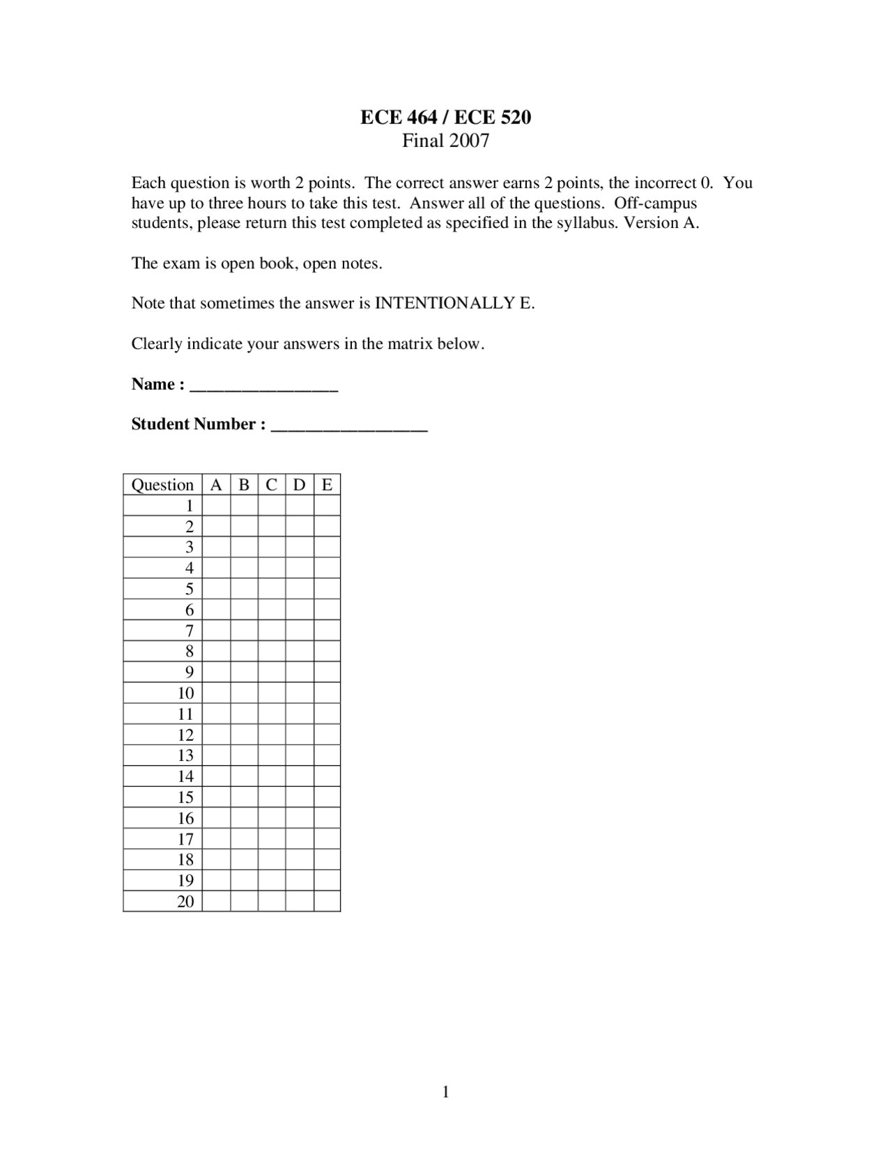 Questions For Final Exam Digital Asic Design Ece 464 Docsity