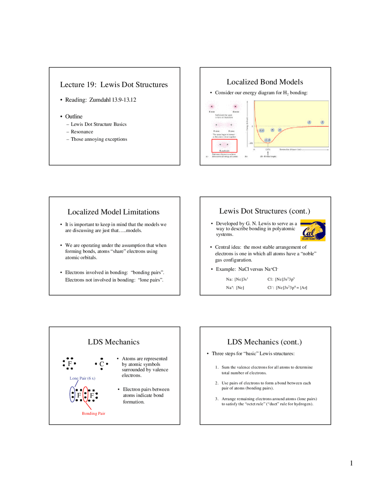 Lecture Slides On Lewis Dot Structures General Chemistry Chem 152