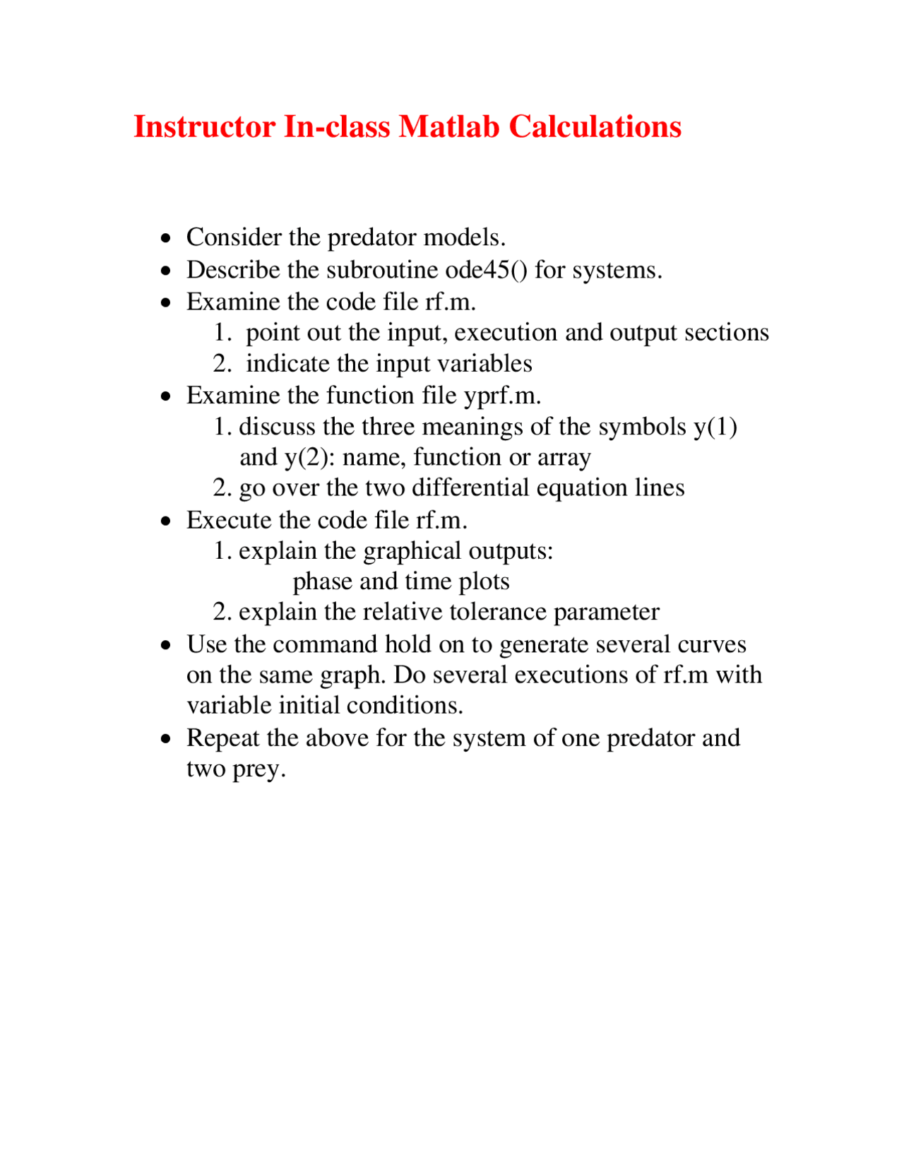 Matlab Calculation Numerical Applications To Differential Equations