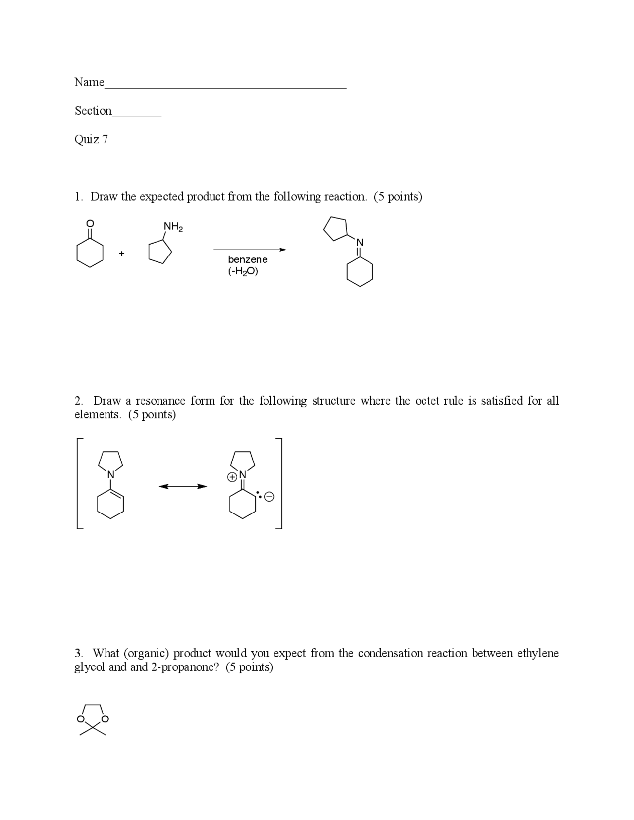 Quiz 7 Review - Organic Chemistry | CHEM 238 - Docsity