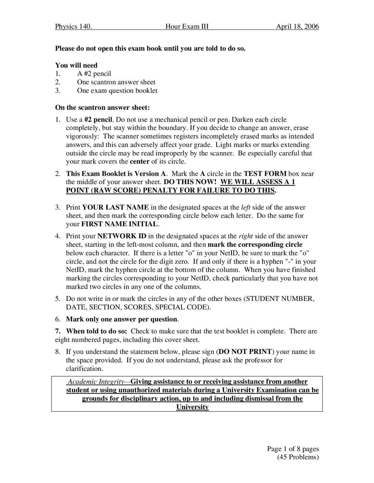 Exam 3 With Answers How Things Work Phys 140 Docsity