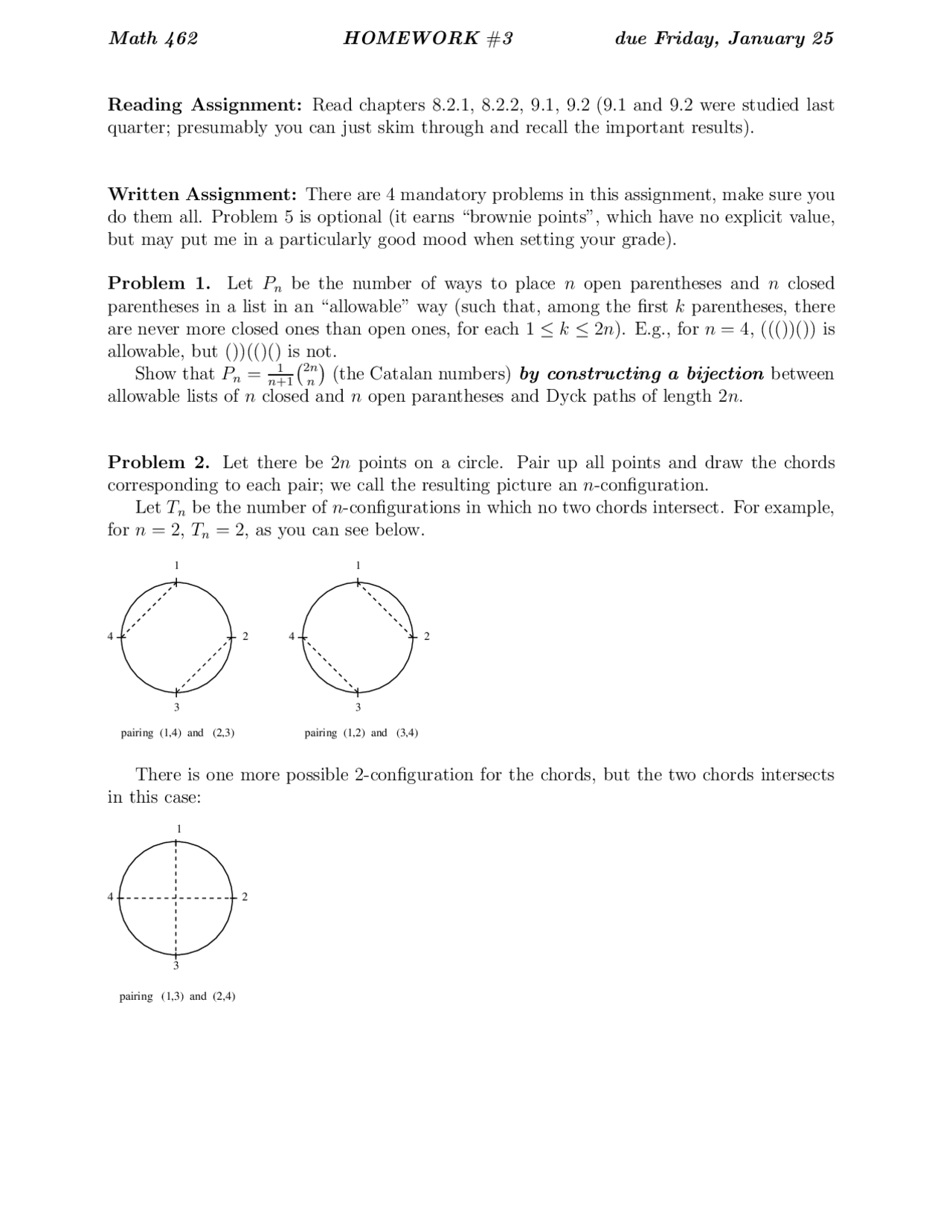 Homework 3 Combinatorial Theory Math 462 Docsity