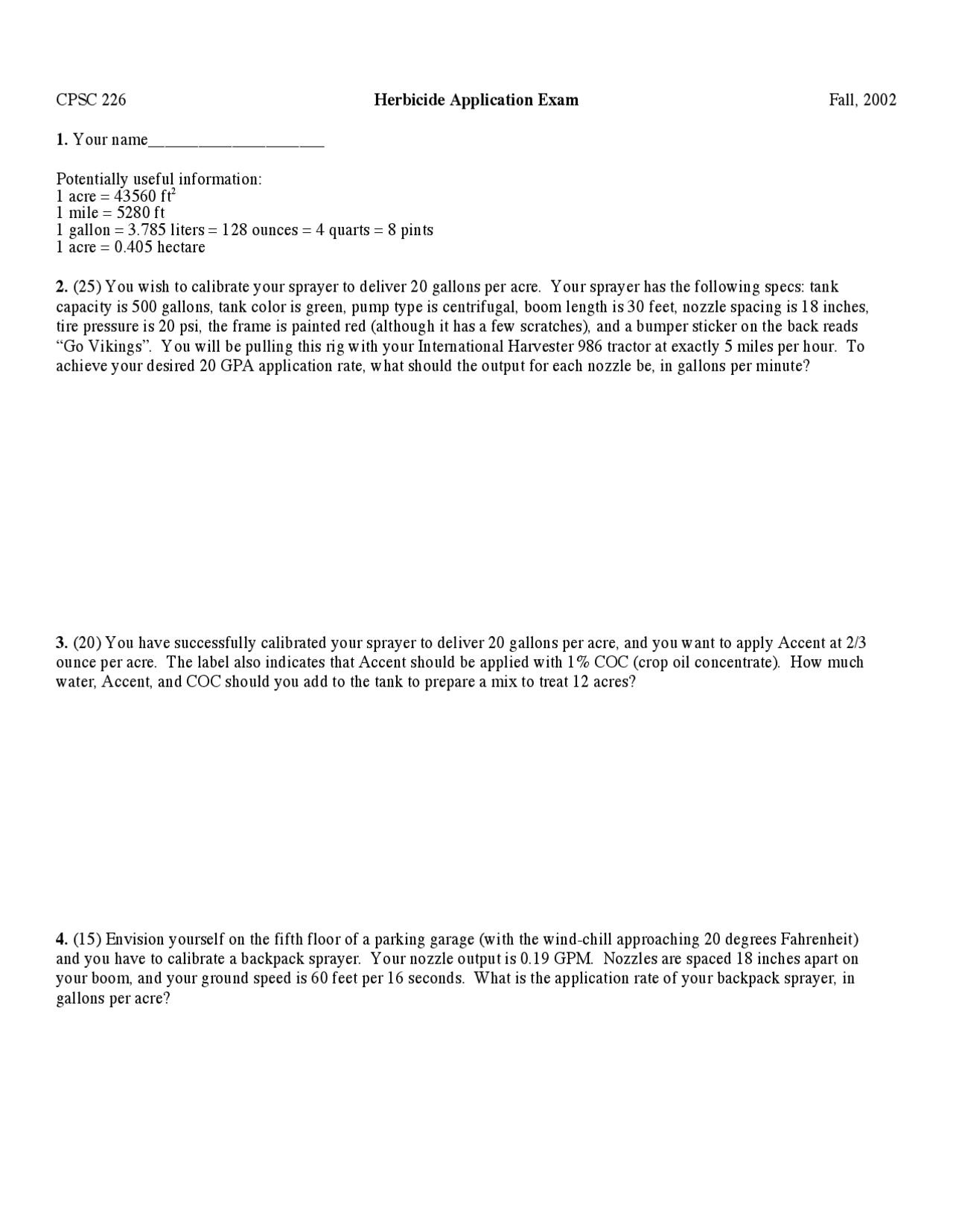 14 Mcqs On Herbicide Application Exam Introduction To Weed Science
