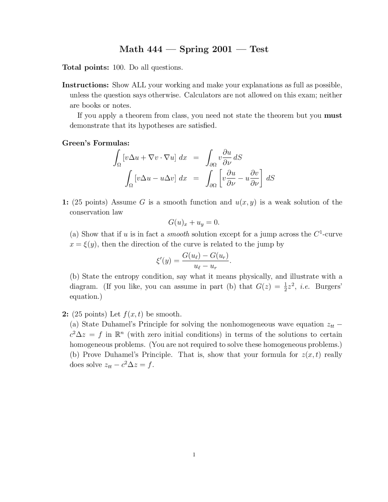 Elementary Real Analysis Test 1 Problems Math 444 Docsity