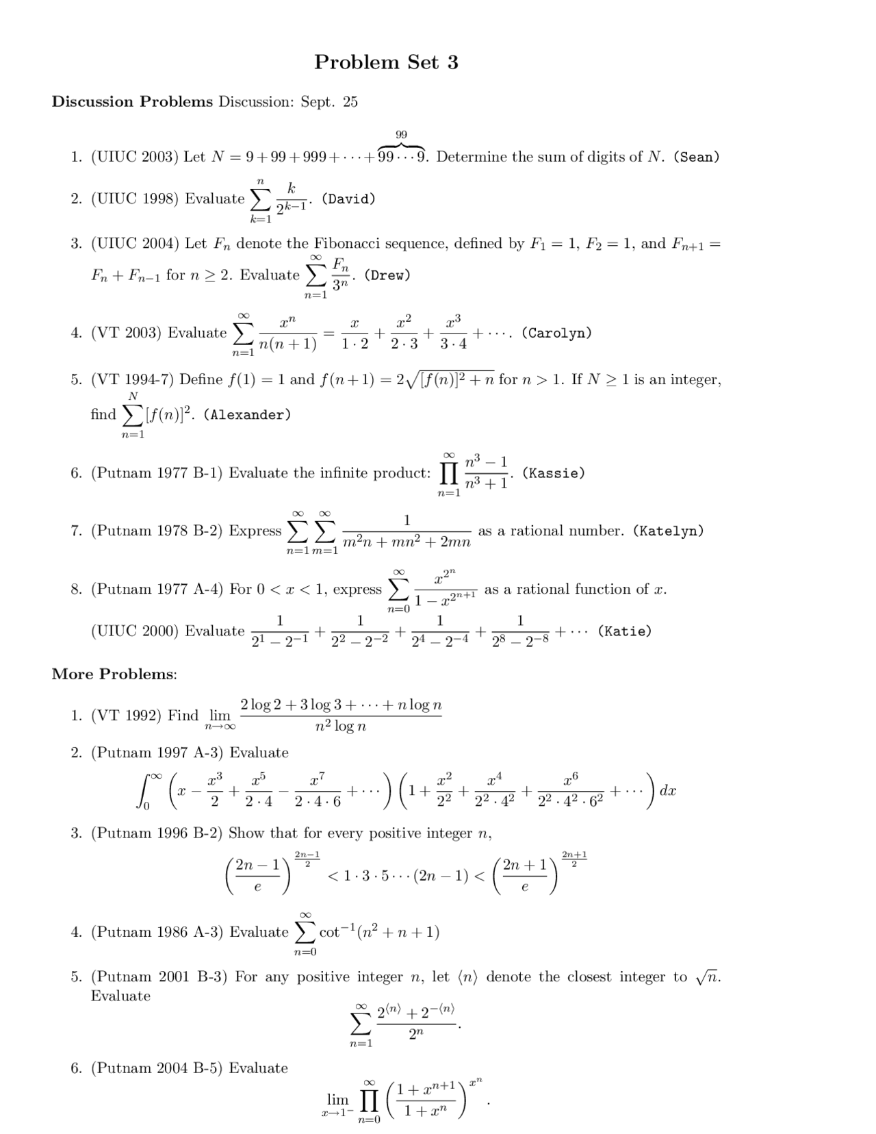 Introduction To Matlab Problem Set 3 Questions Math 410