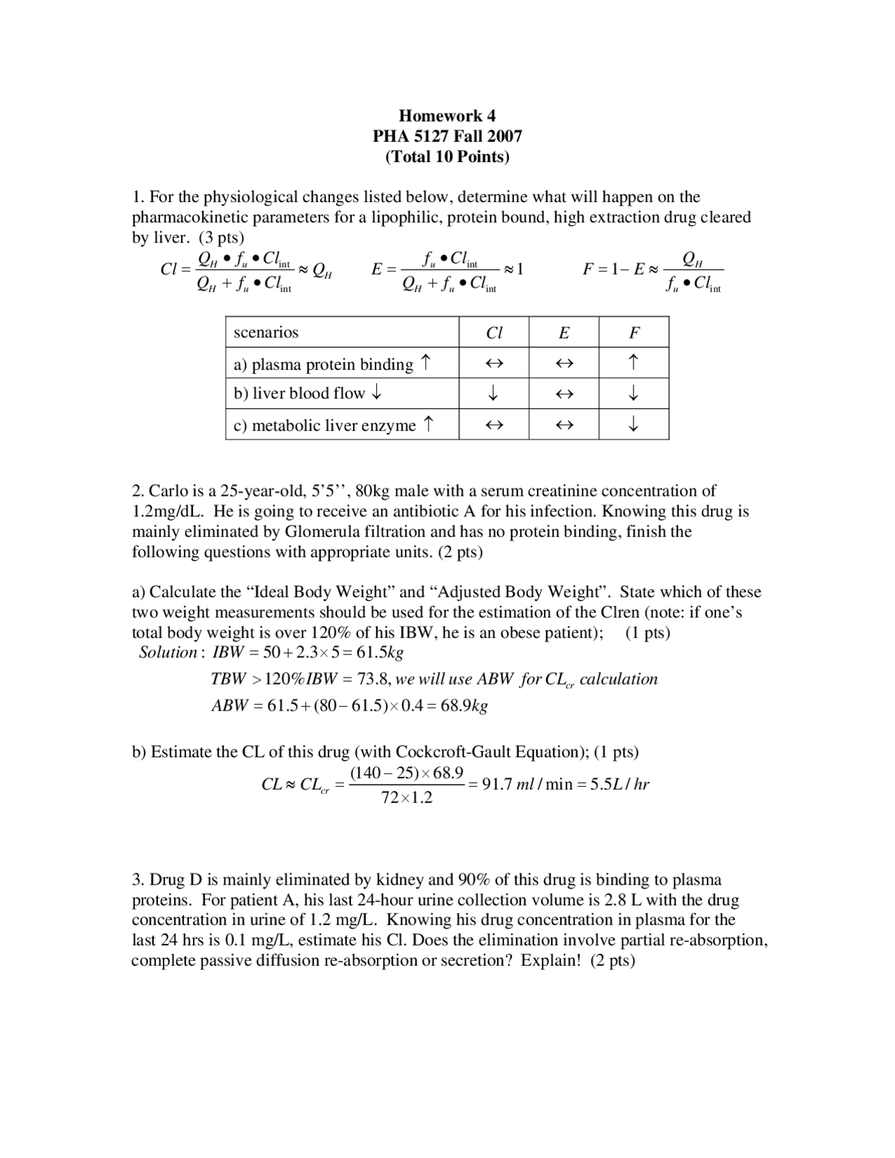 Dose Optimization I Homework 4 With Answer Key Pha 5127 Docsity