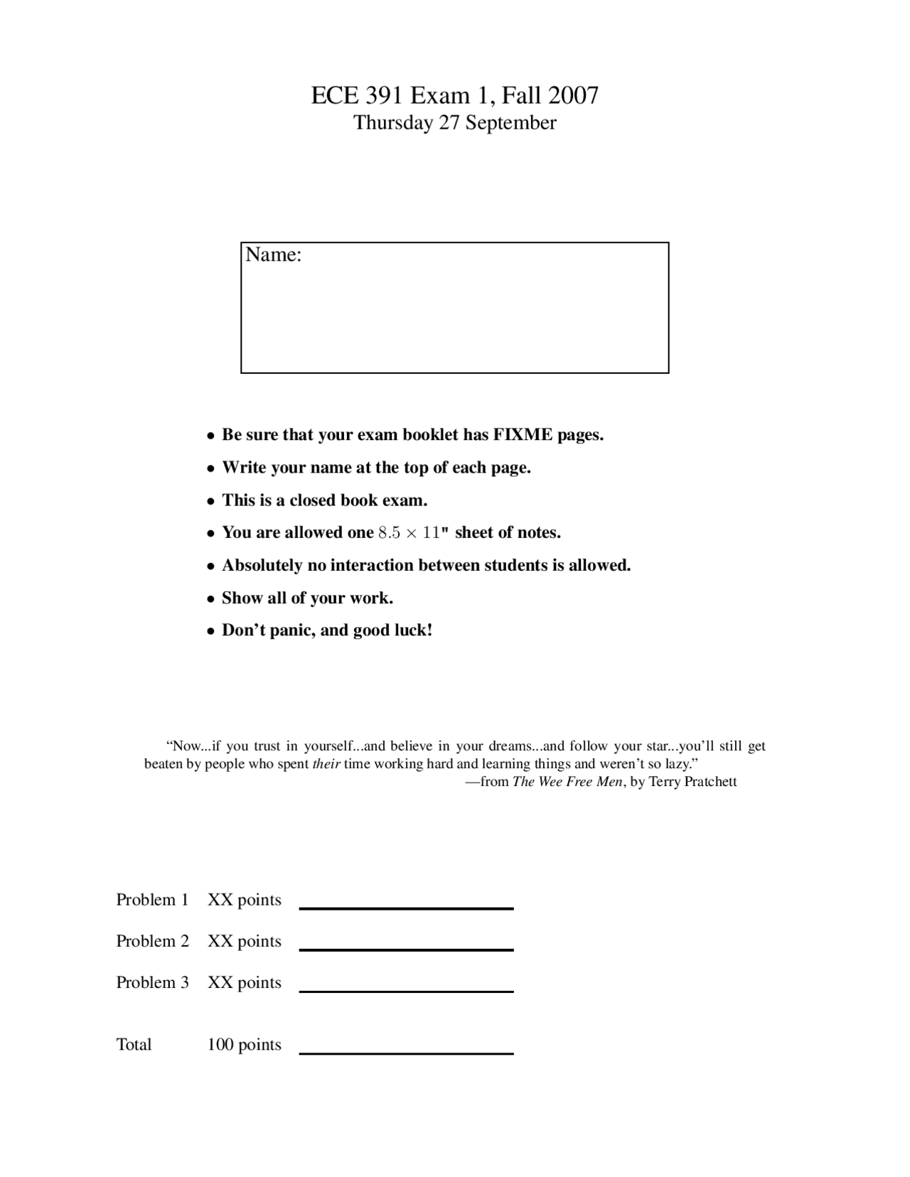 5 Problems on Computer System Engineering - Examination | ECE 391 - Docsity