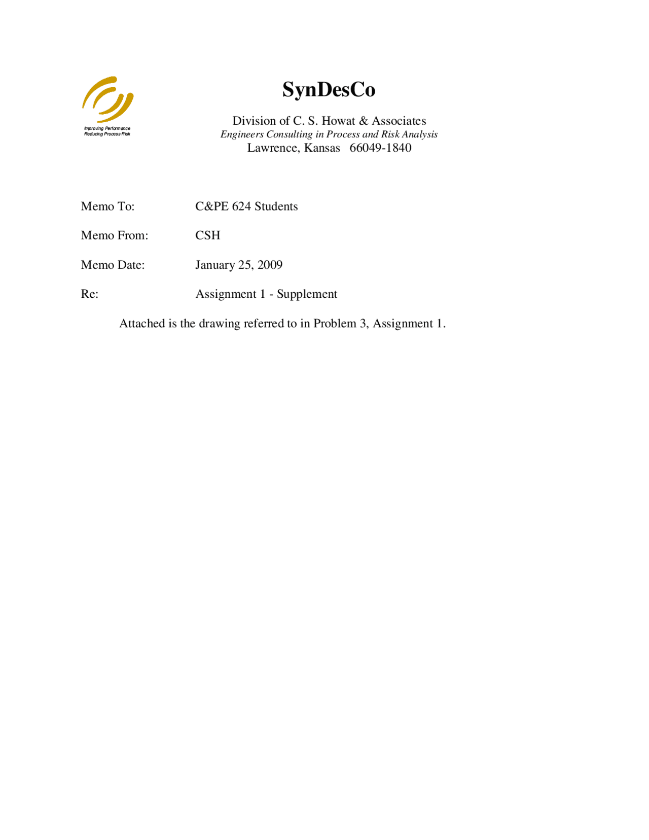 Problem For Assignment 1 Plant And Environmental Safety Candpe 624