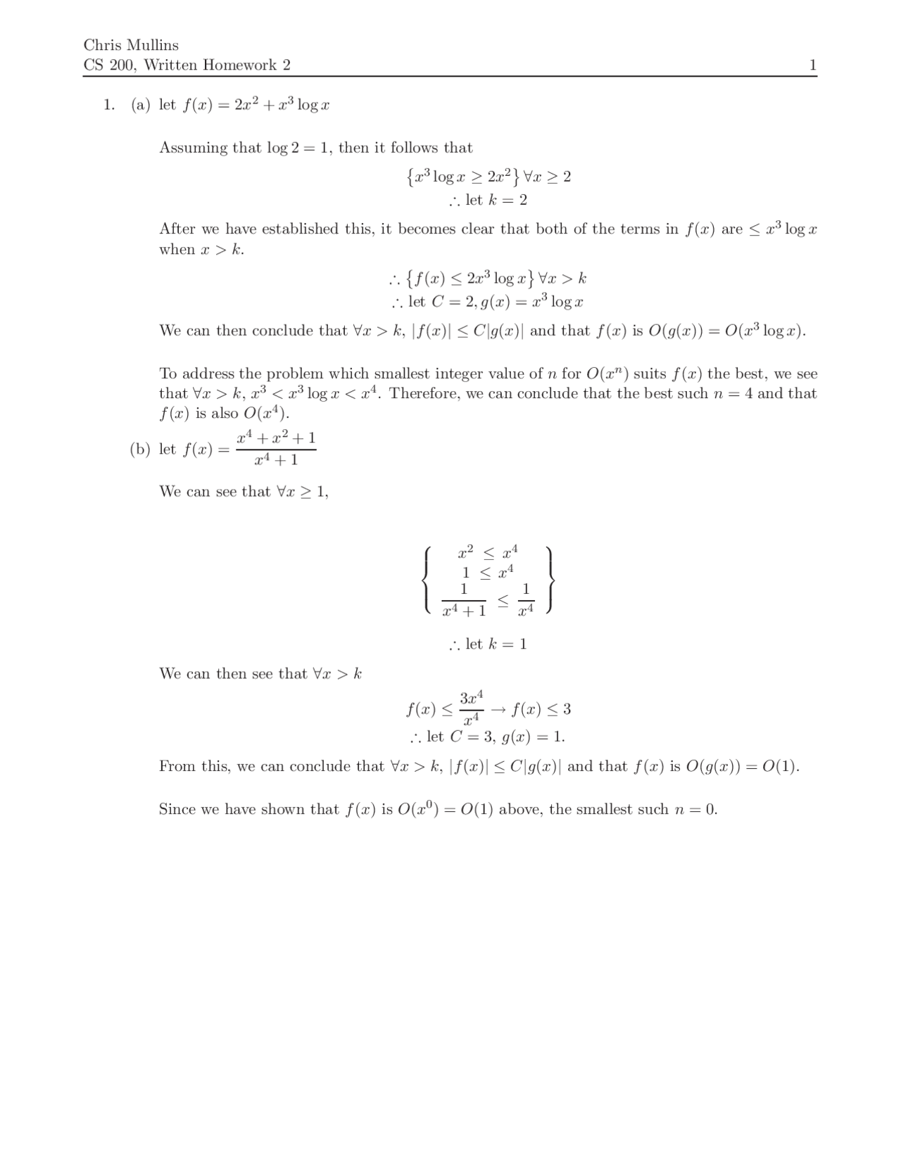 Homework 2 With Problem Algorithms And Data Structures Cs 200 Docsity