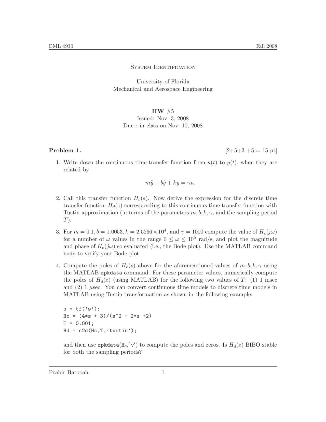Problem Set Five Energy Conversion Eml 4930 Docsity