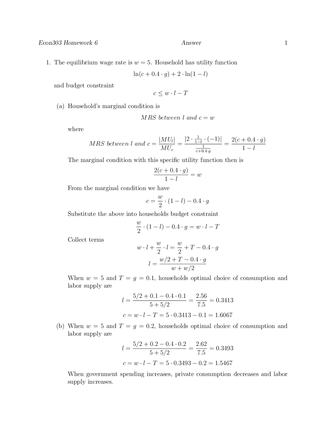 Homework 3 With Answer Intermediate Macroeconomic Theory Econ 303