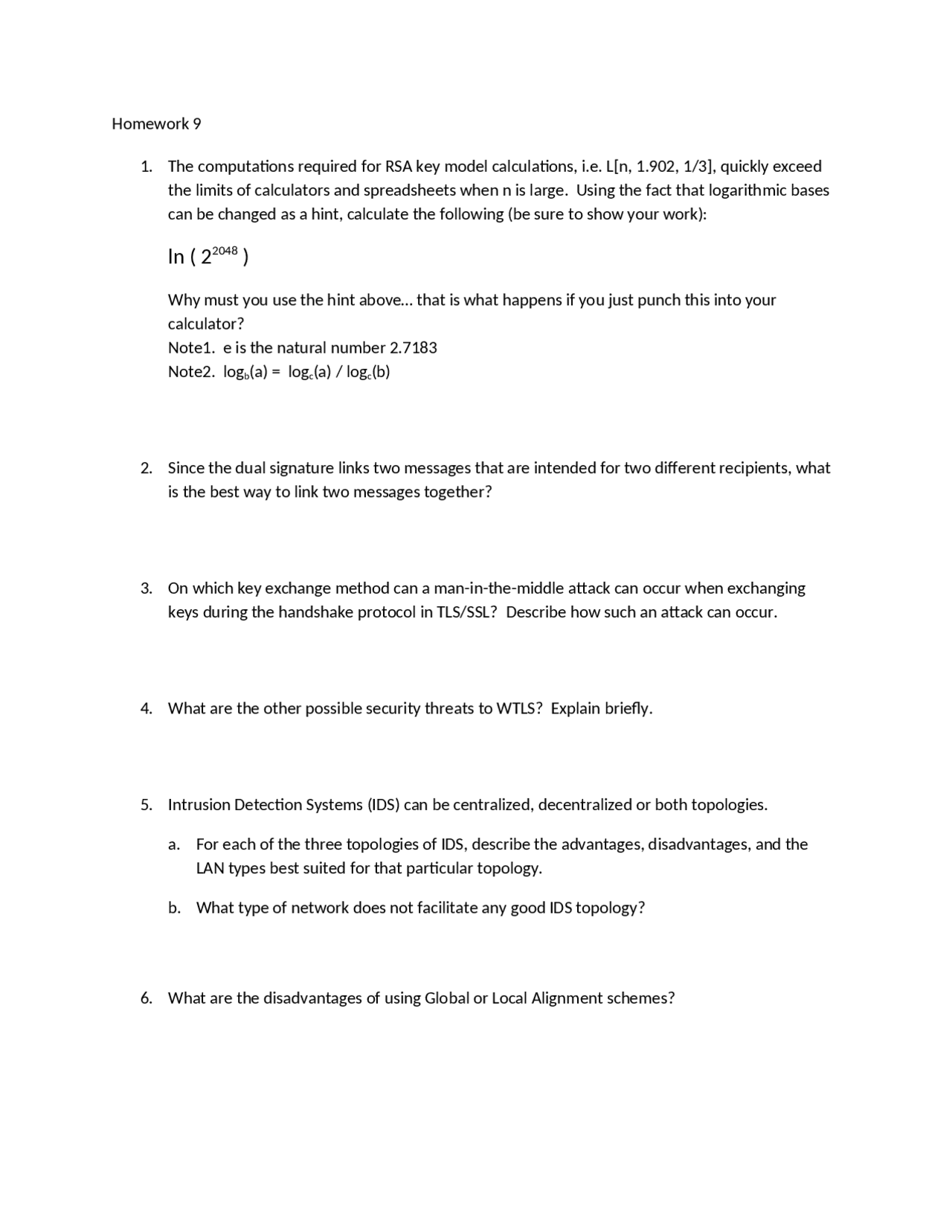 Homework 9 With Question For Network Security Eecs 712 Docsity
