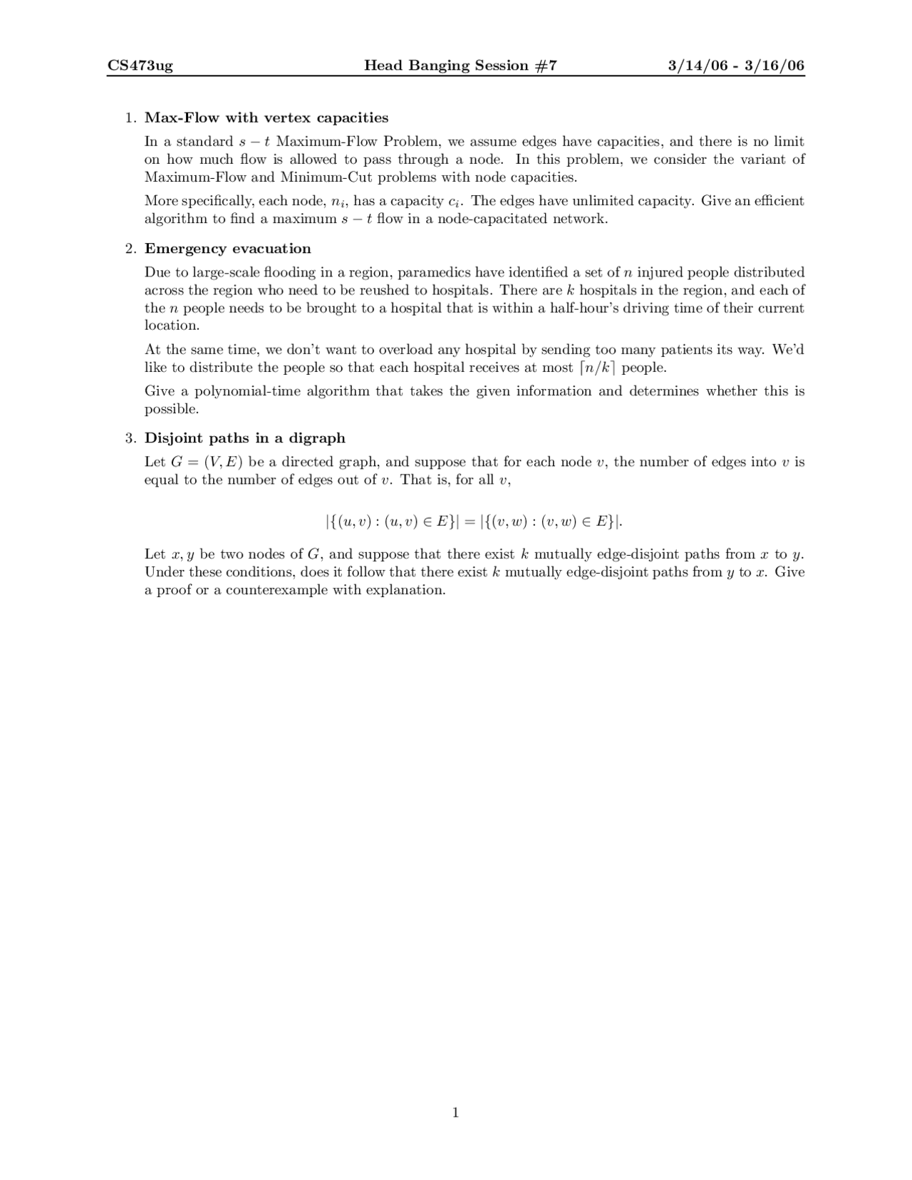 Head Banging Session 7 Fundamental Algorithms Cs 473 Docsity