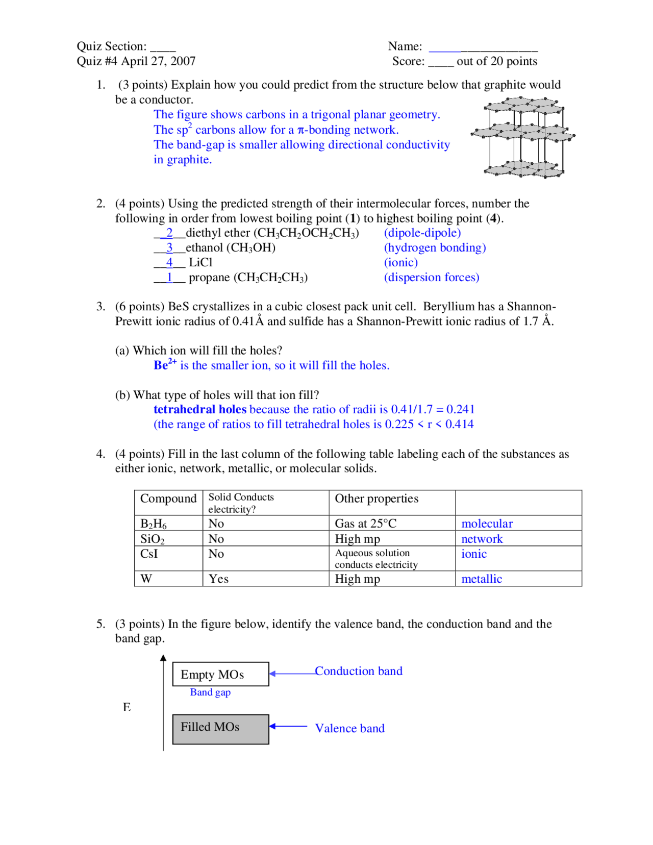 Quiz 4 Questions with Solutions - General Chemistry | CHEM 162 - Docsity