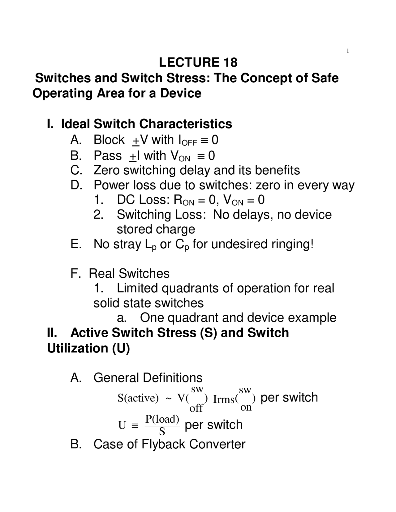 Switches and Switch Stress: The Concept of Safe Operating Area for a ...