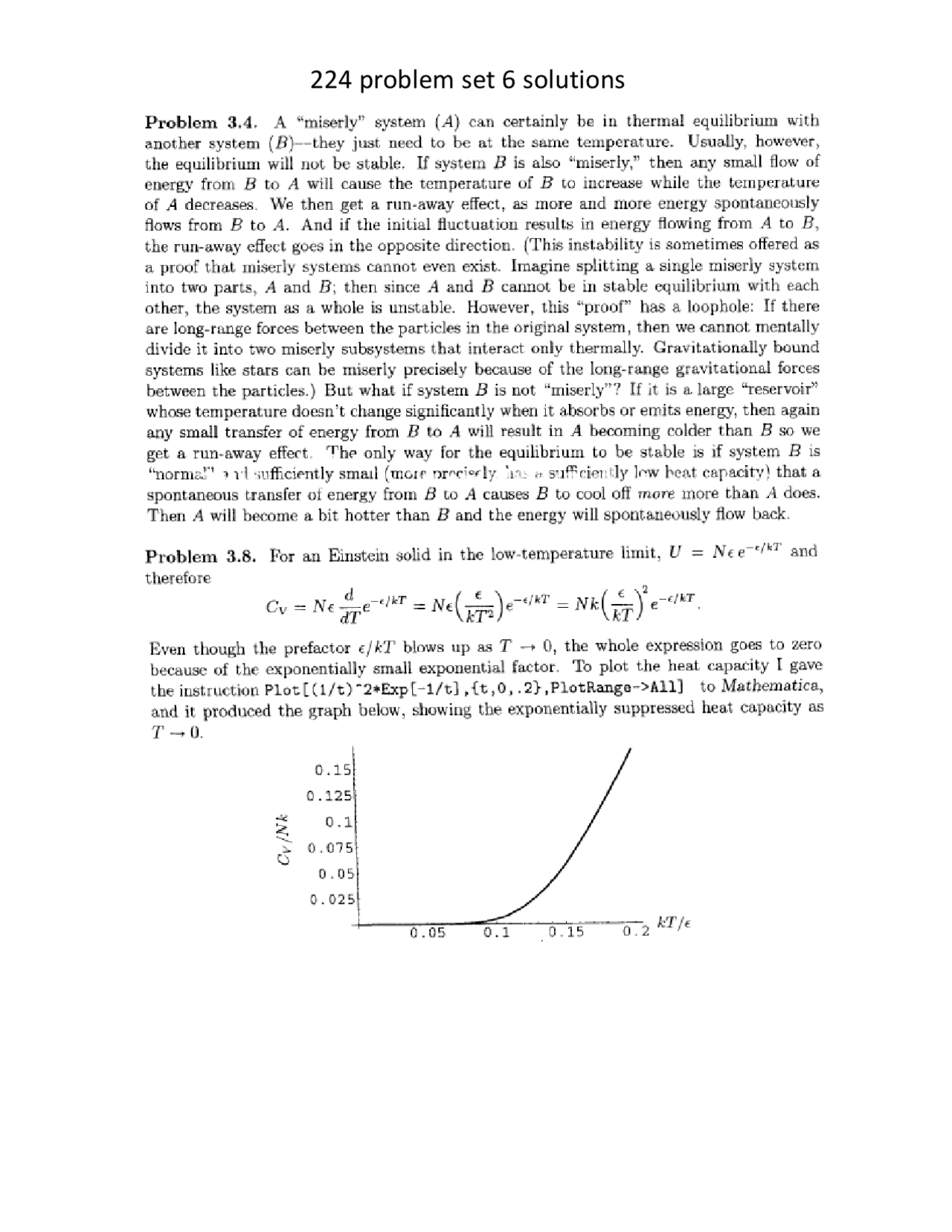 Solved Assignment 6 For Thermal Physics Phys 224 Docsity