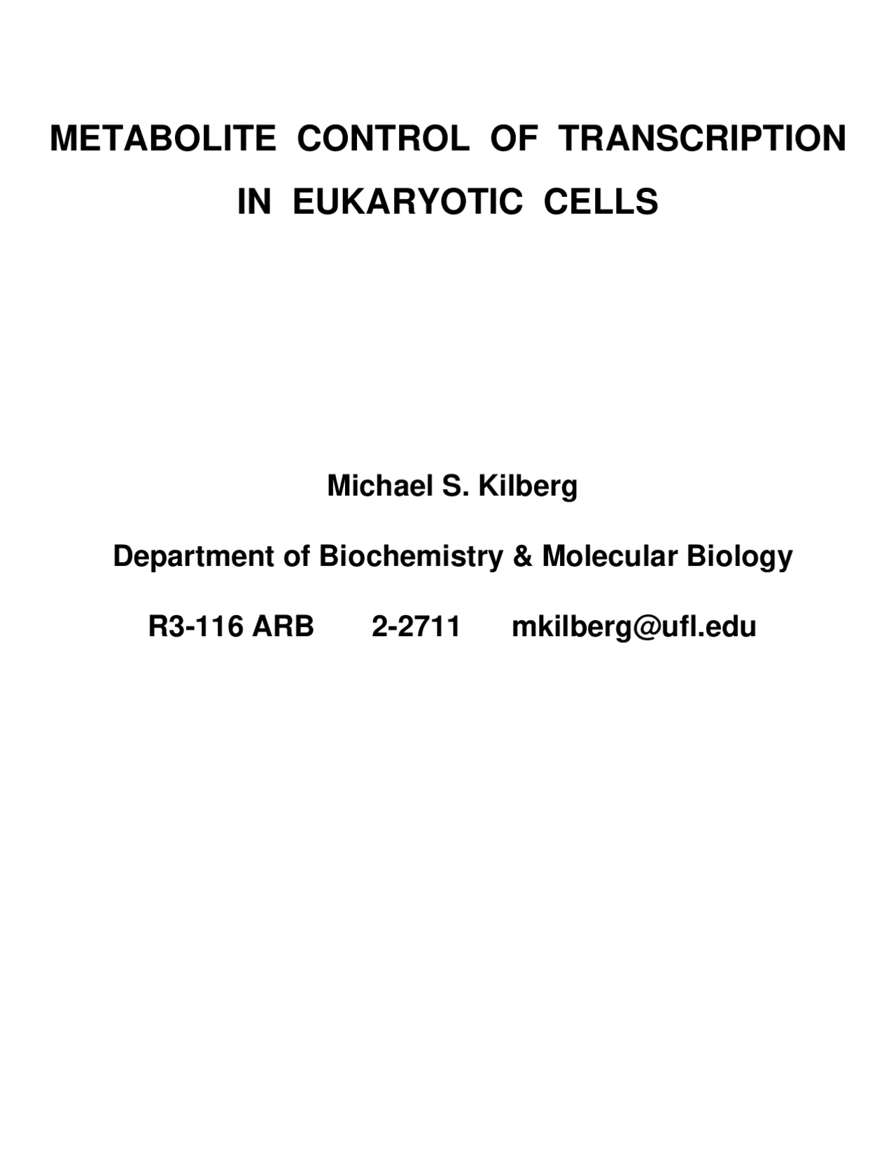 Metabolite Control Of Transcription Eukaryotic Cells Lecture Notes