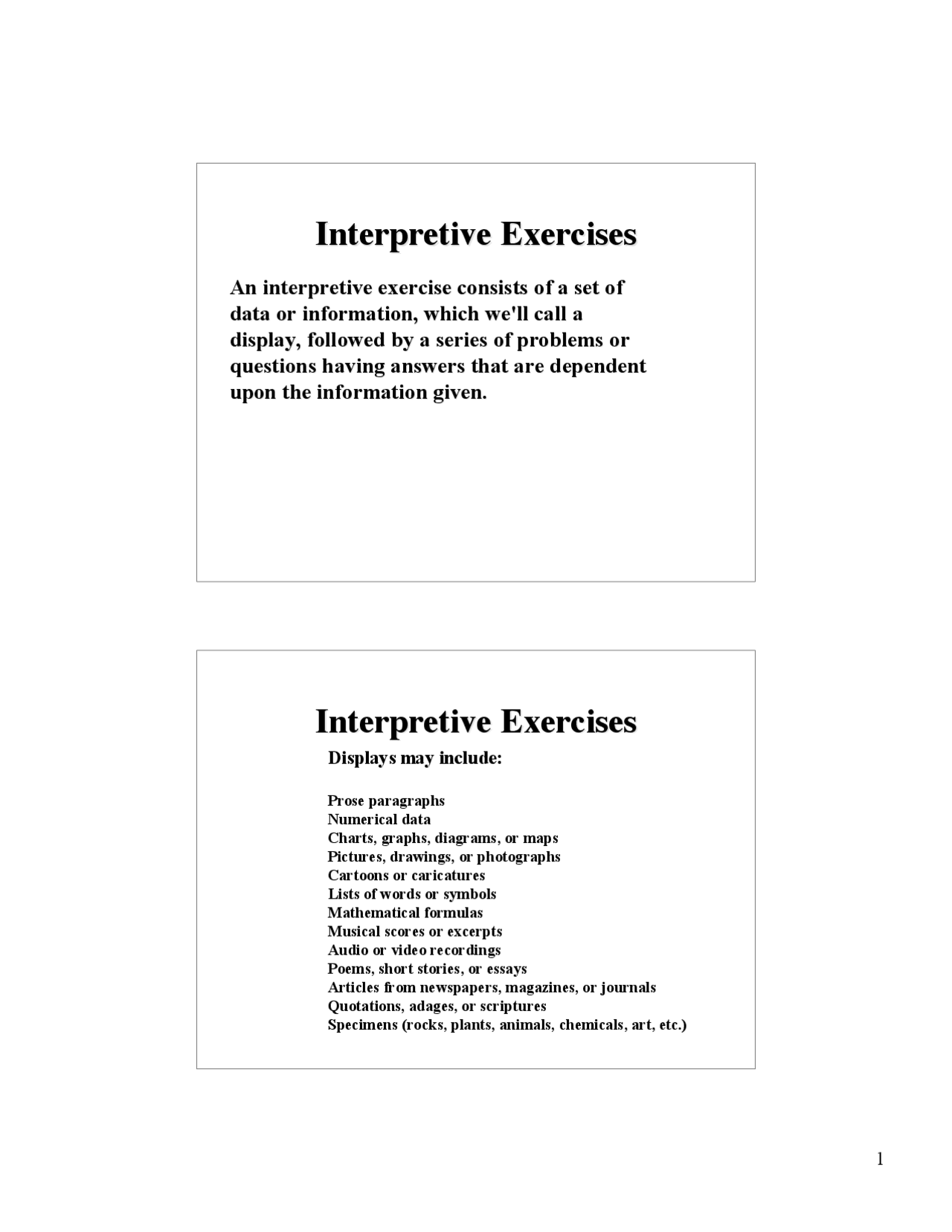 Interpretive Exercises - Lecture Slides | EDP 560 | Study notes School ...