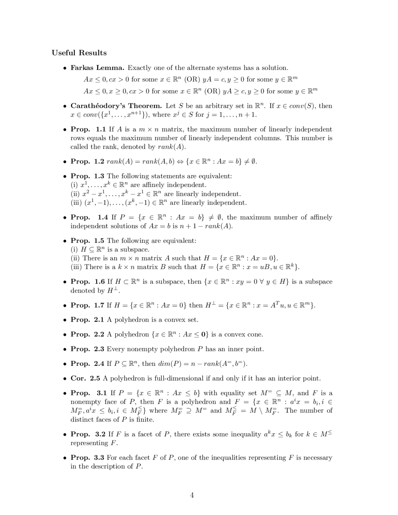 Minkowski's Theorem, Weyl's Theorem, Caratheodory's Theorem | IEM 5990 ...