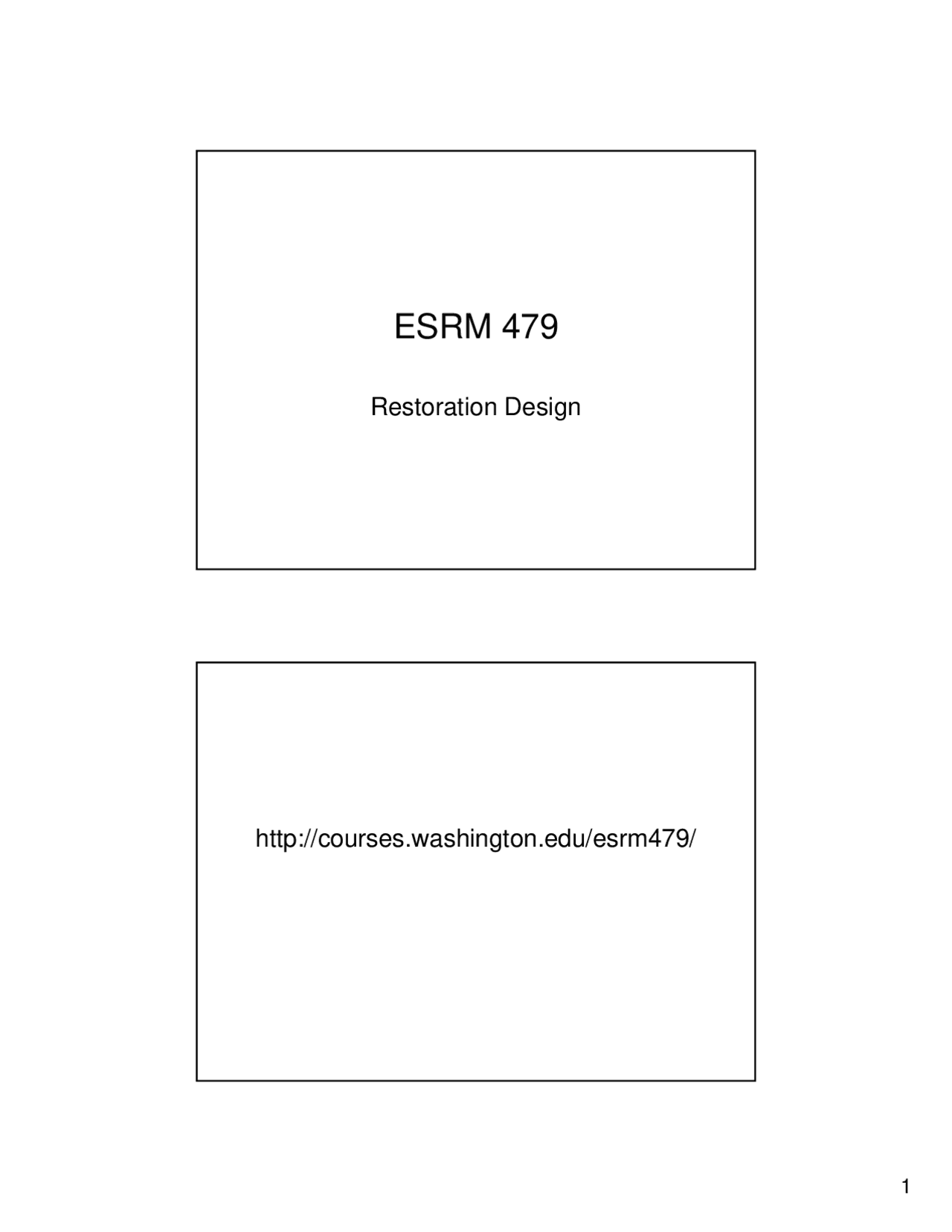 Introduction To Restoration Design Lecture Slides Esrm 479 Docsity