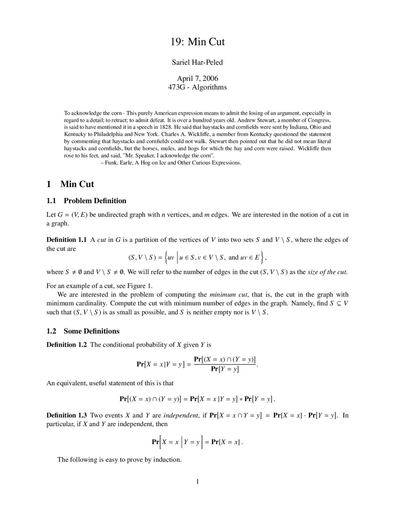 Minimum Cut Algorithm in Graph Theory | Study notes Algorithms and ...