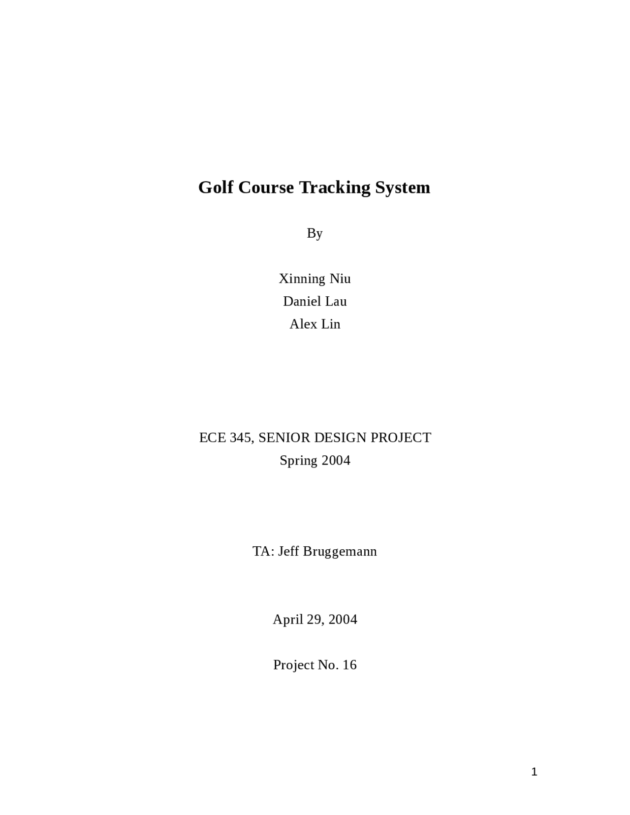 Golf Course Tracking System Senior Design Project Lab Ece 445 Docsity
