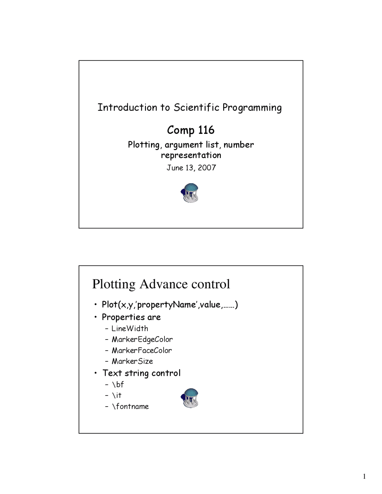 Plotting, Arguments List and Number Representation | COMP 116 | Study ...