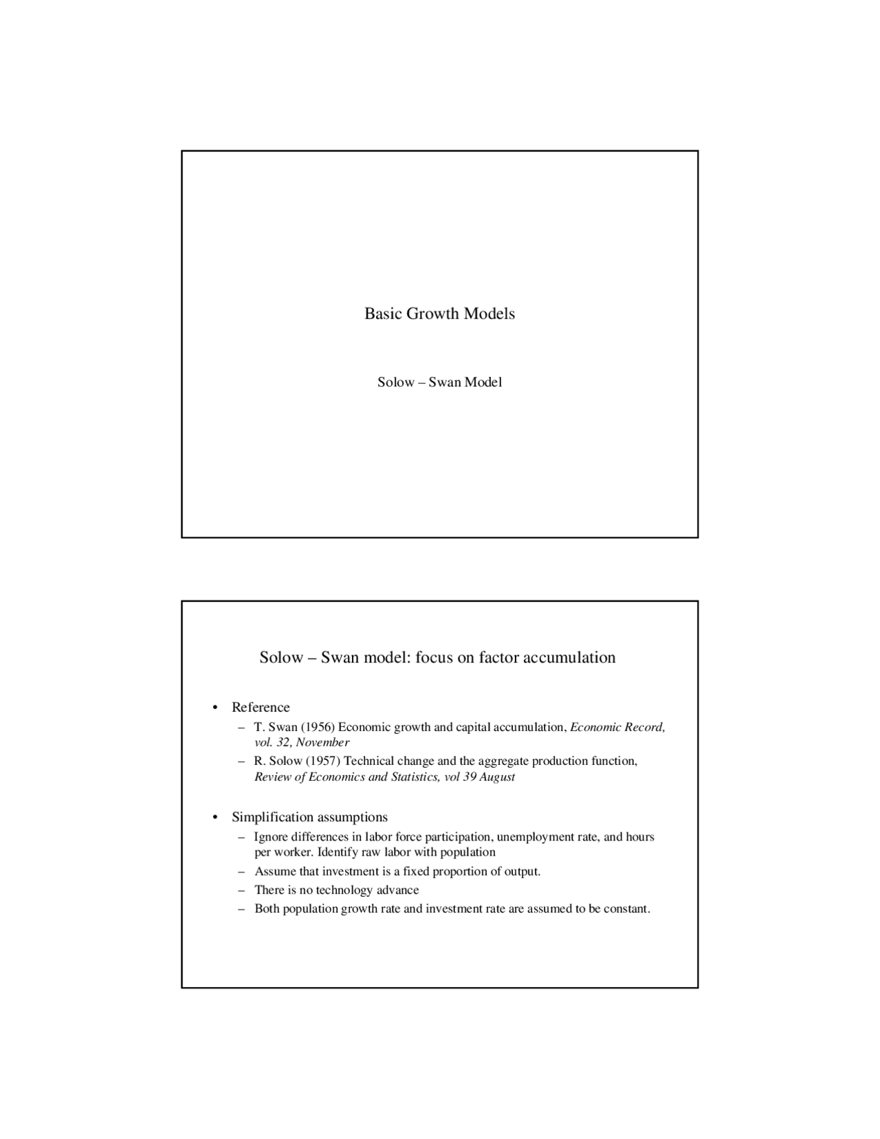 Solow-Swan Model: An Analysis of Factor Accumulation and Economic ...