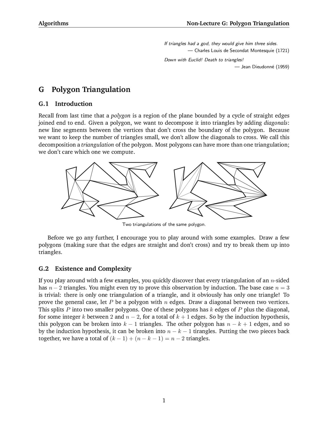 Polygon Triangulation - Lecture Notes | CS 473 - Docsity