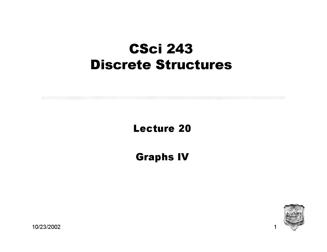 Lecture Notes On Graphs Discrete Structures Csci 243 Docsity