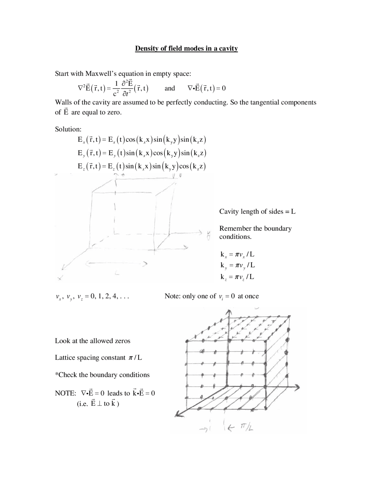 Density Of Fields Models In A Cavity Elastic Waves Phys 598 Docsity