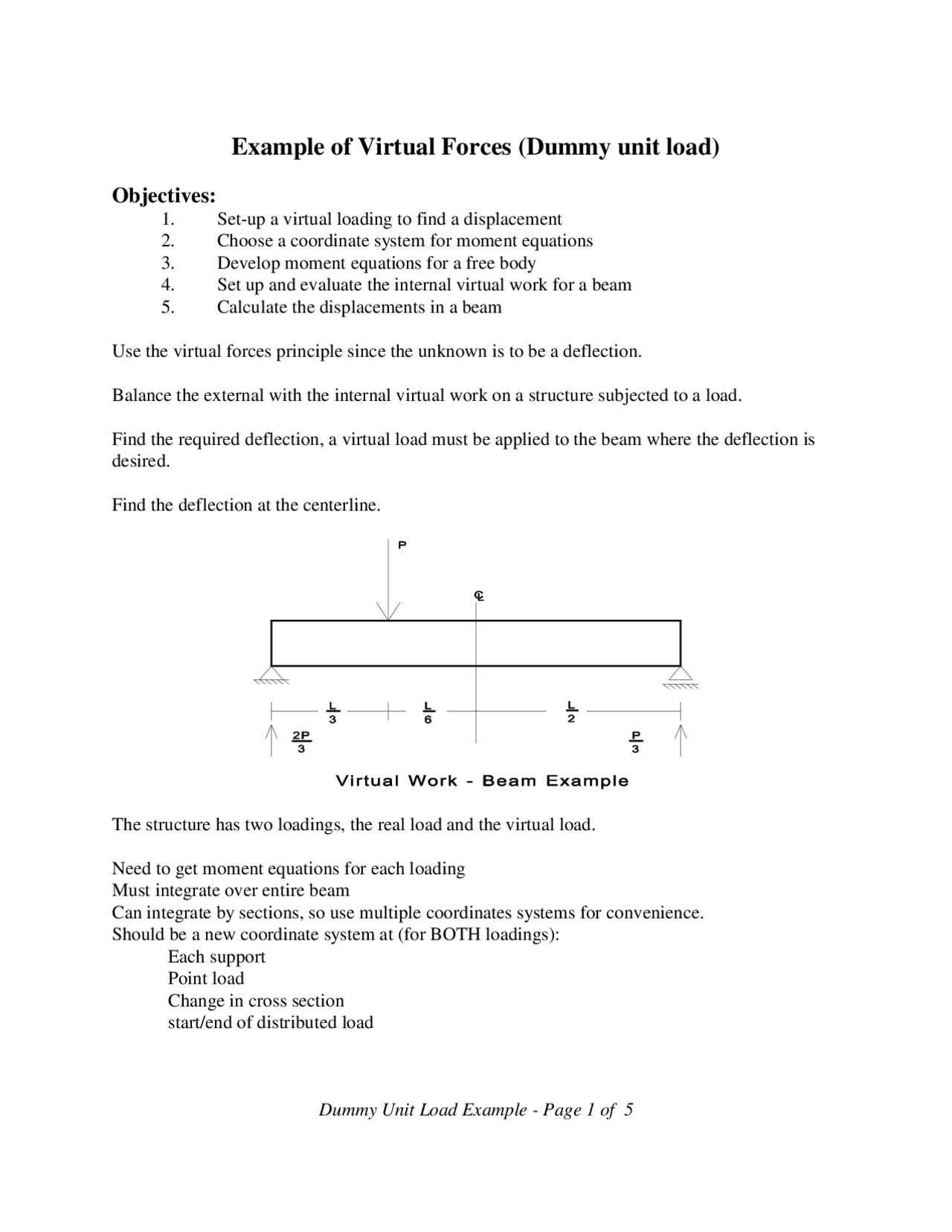 Notes for Examples of Virtual Forces | CES 4141 - Docsity