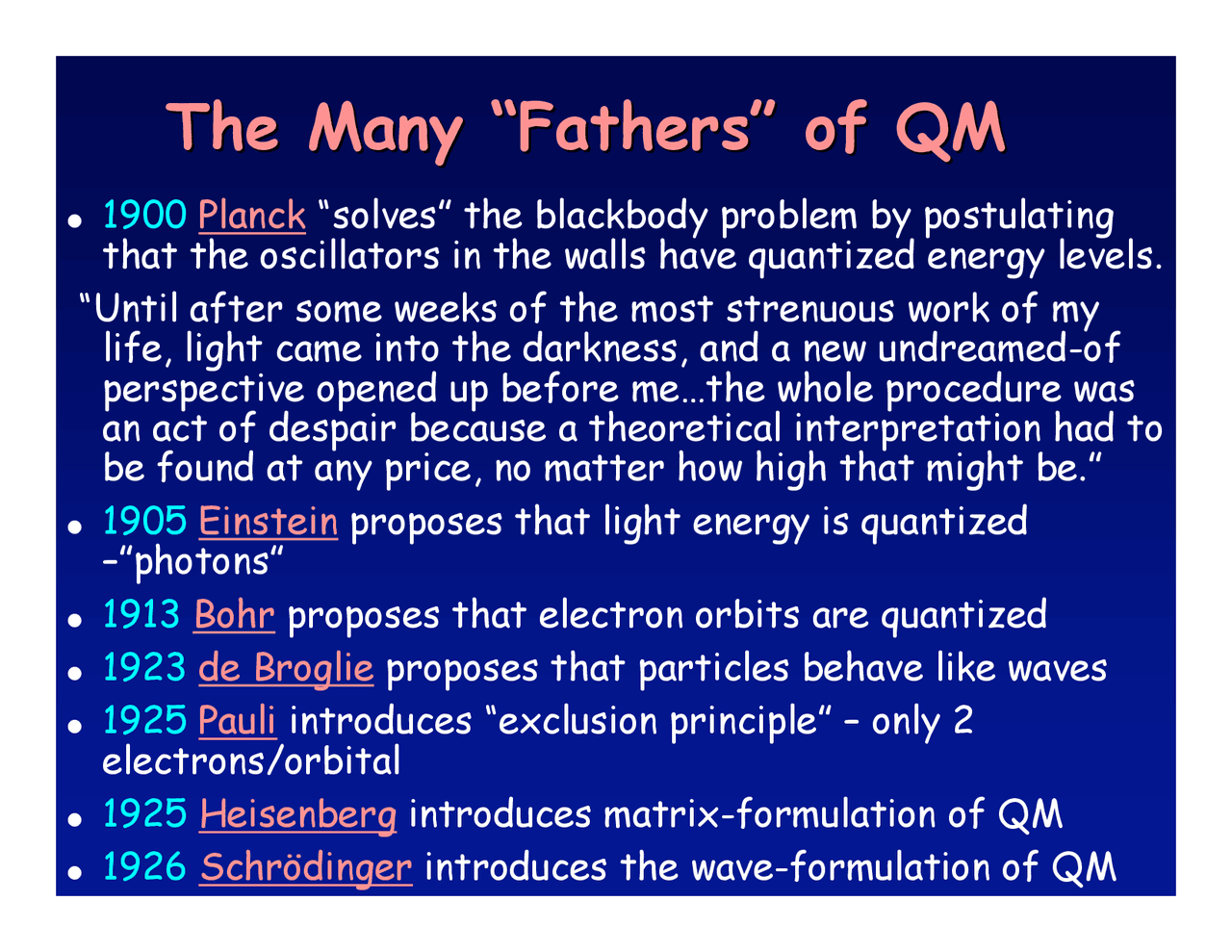 Notes on Many Fathers of Quantum Theory | PHYS 214 - Docsity