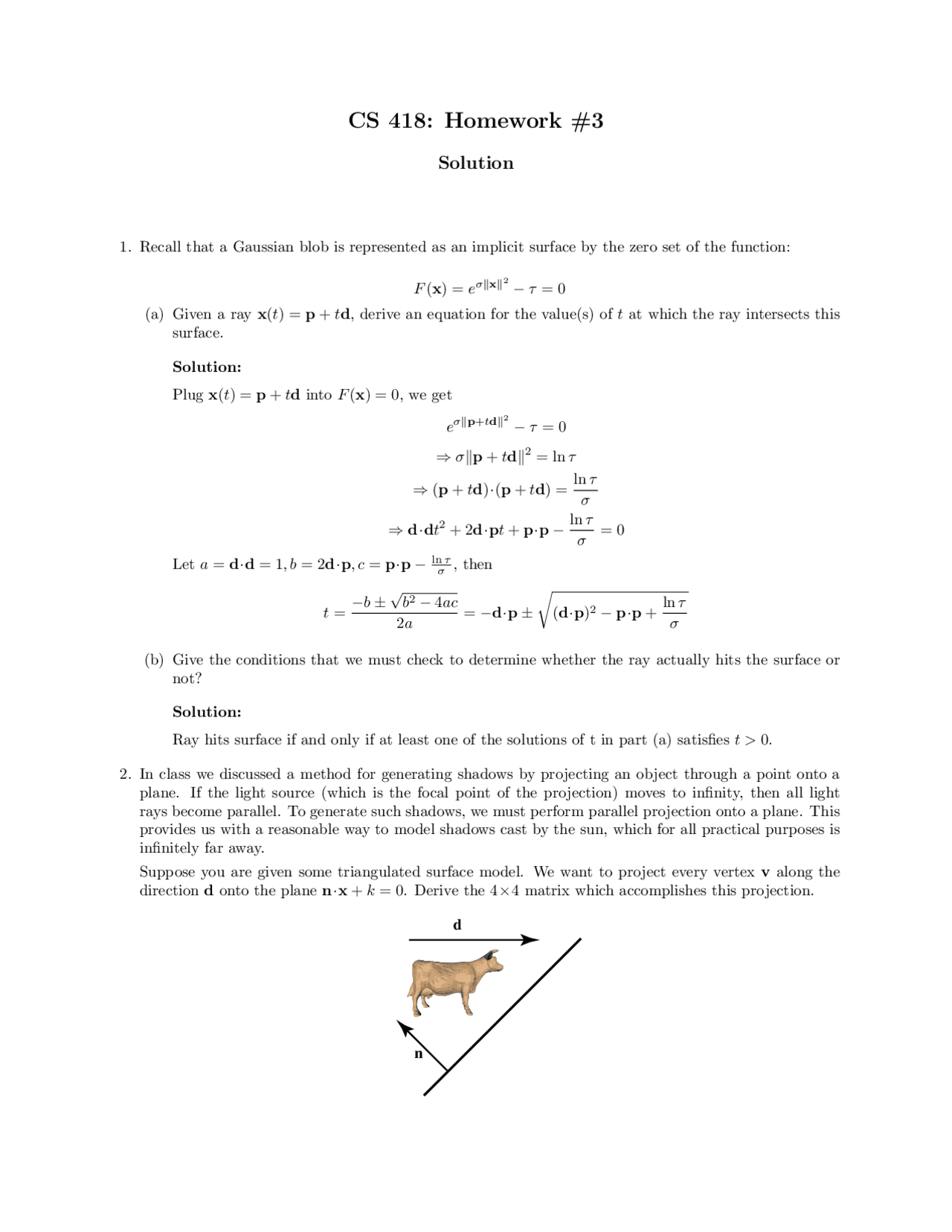 Homework 3 With Solutions Interactive Computer Graphics Cs 418