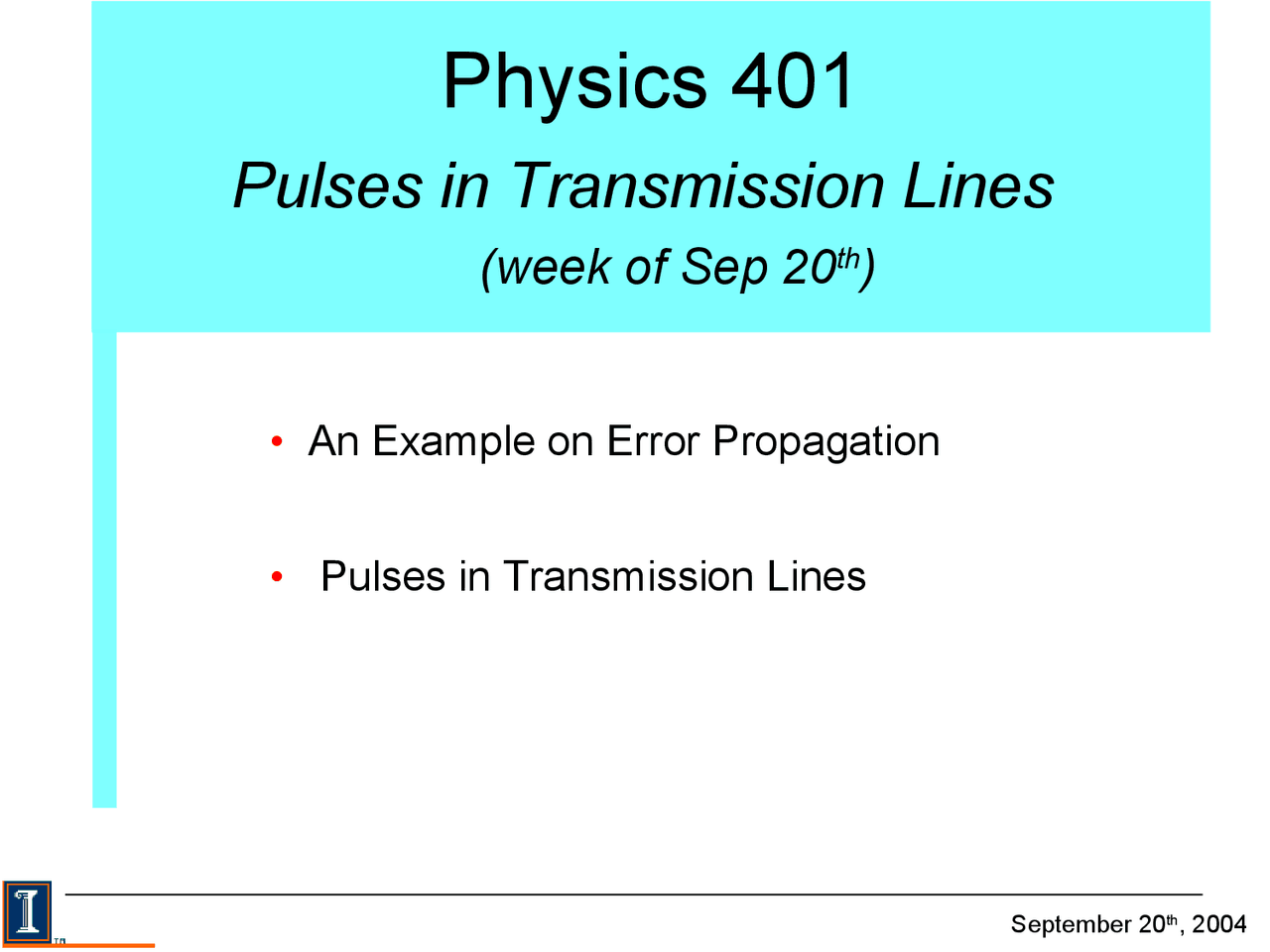 Pulses in Transmission Lines in Classical Physics | PHYS 401 | Study ...