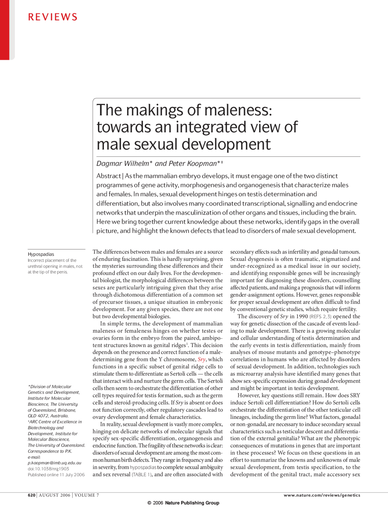 Makings of Maleness: Towards and Integrated View of Male Sexual ...