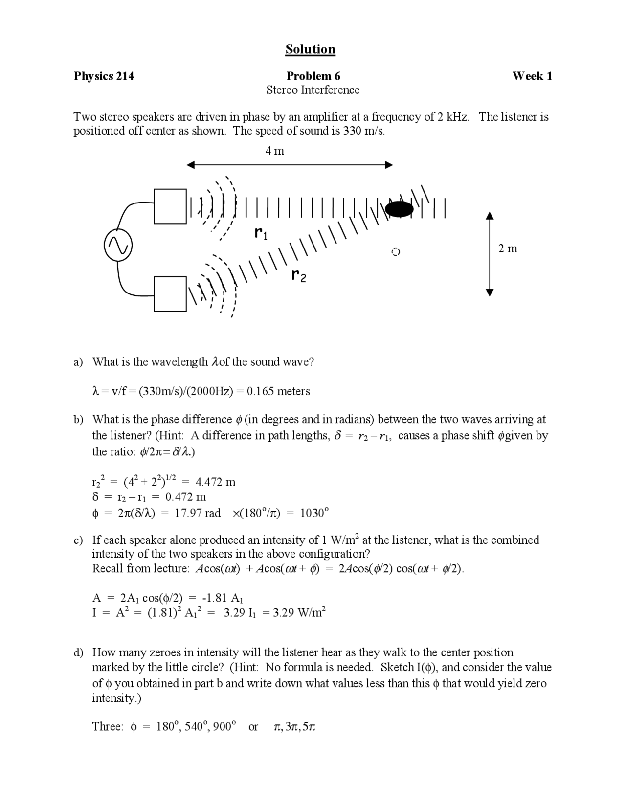 Problem Six Solutions - University Physics: Quantum Physics | PHYS 214 - Docsity
