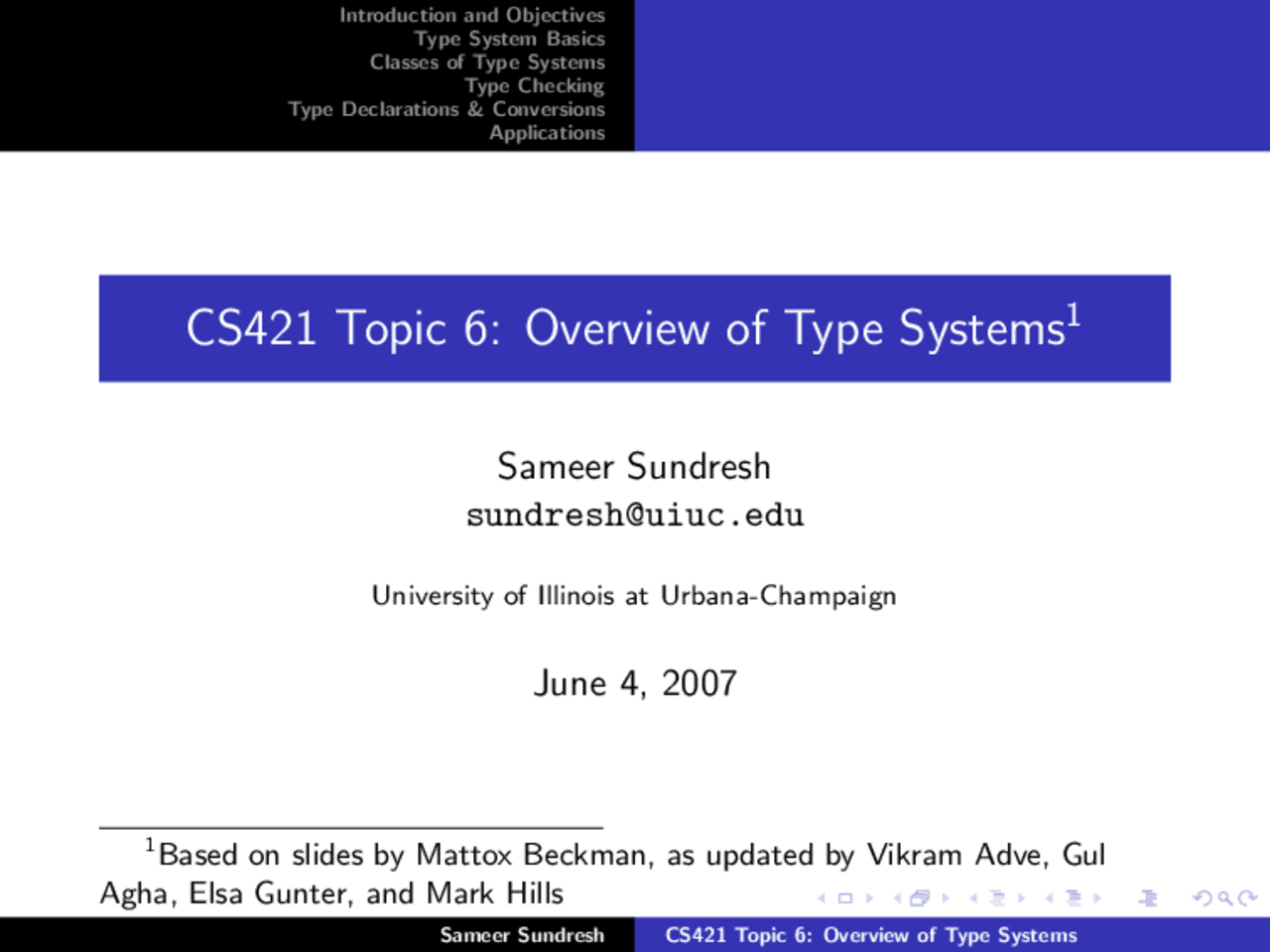 Type Systems - Programming Languages and Compilers - Overview | CS 421 - Docsity