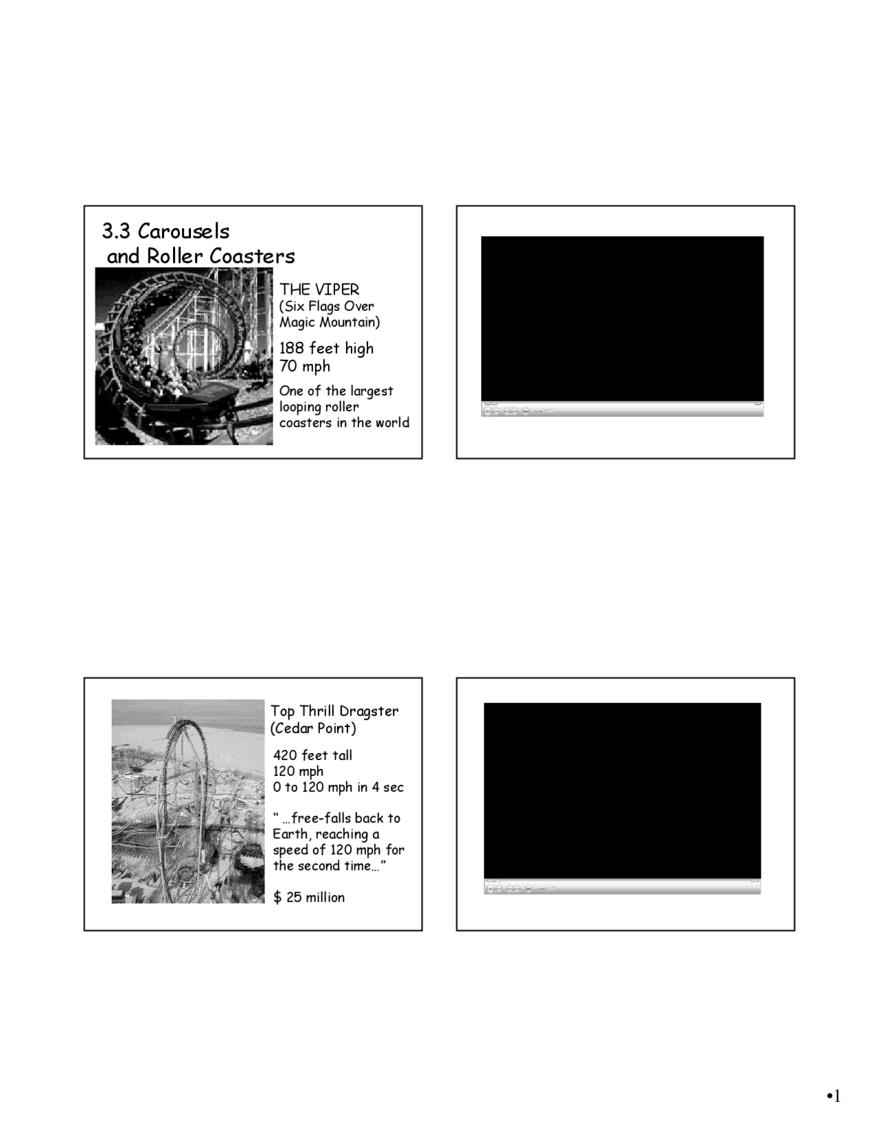 Carousels and Roller Coasters - Lecture Slides | PHYS 140 - Docsity