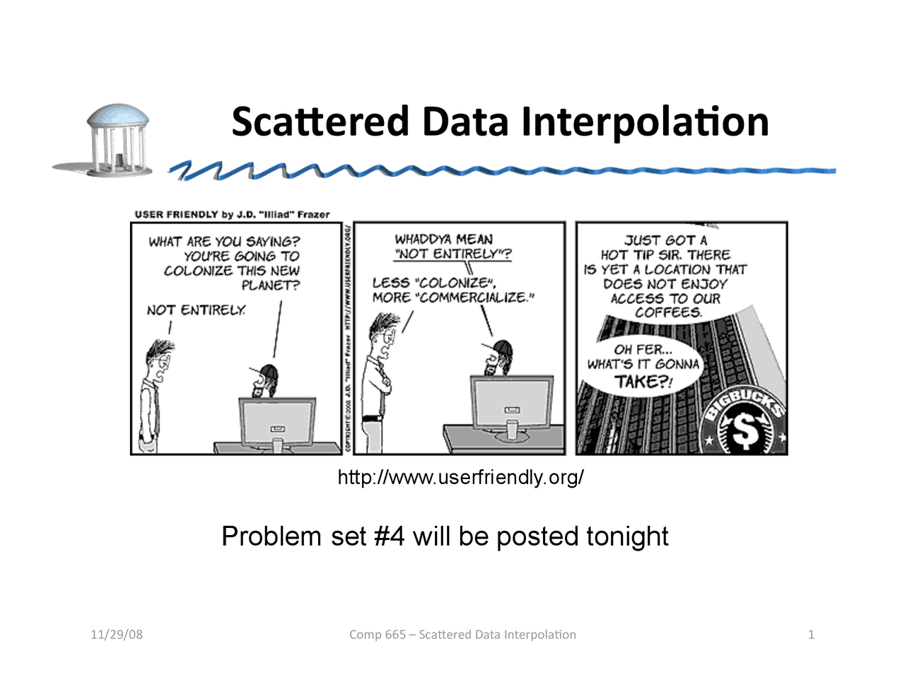 Scattered Data Interpolation - Lecture Slides | COMP 665 - Docsity