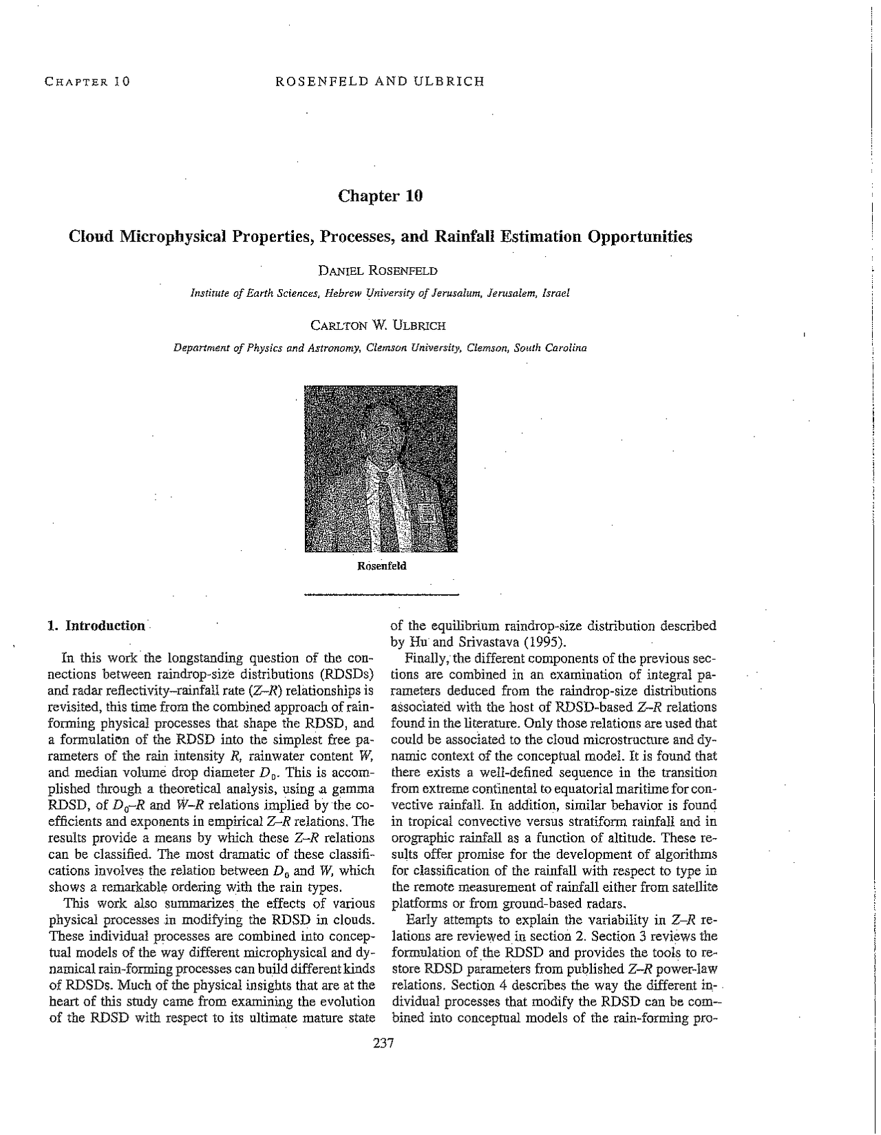 Cloud Microphysical Properties, Processes and Rainfall Estimation ...