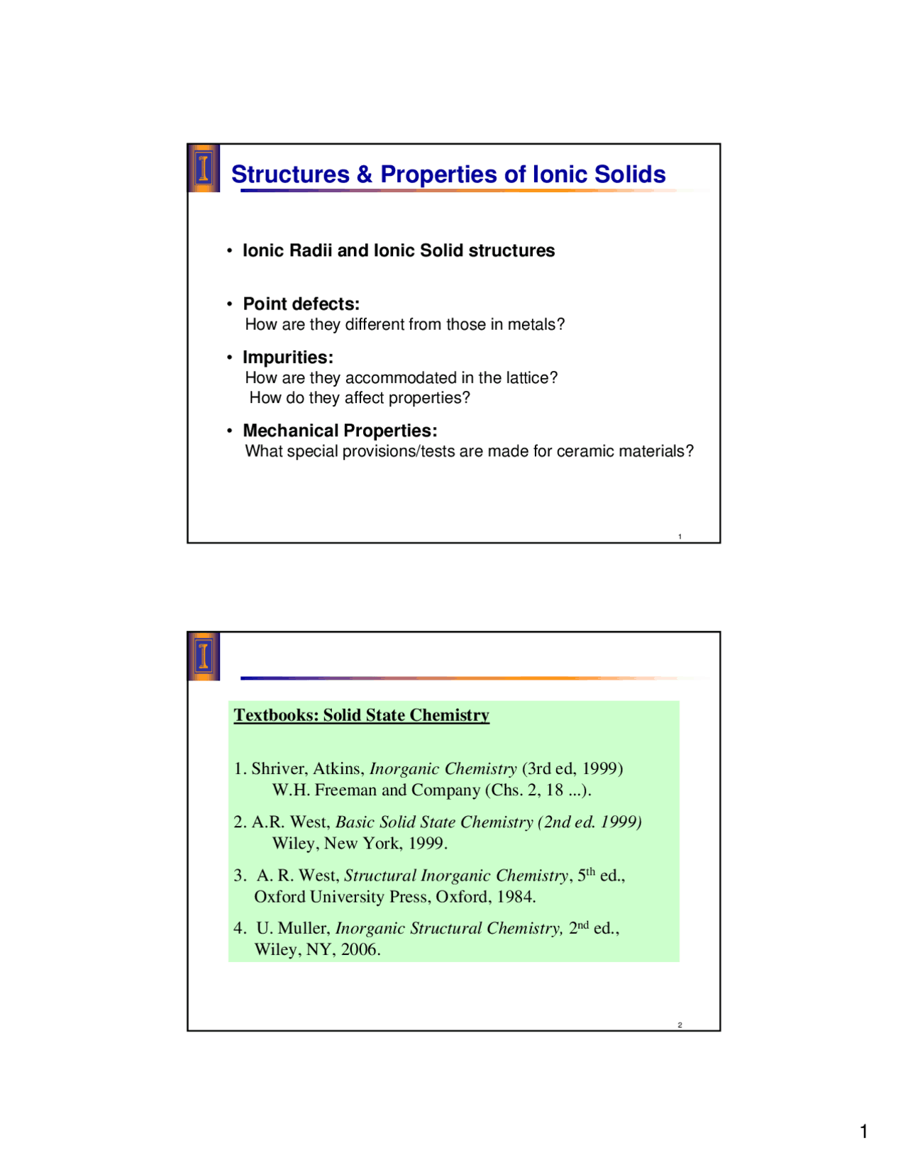 Structure and Properties of Ionic Solids - Lecture Notes | CHEM 584 ...