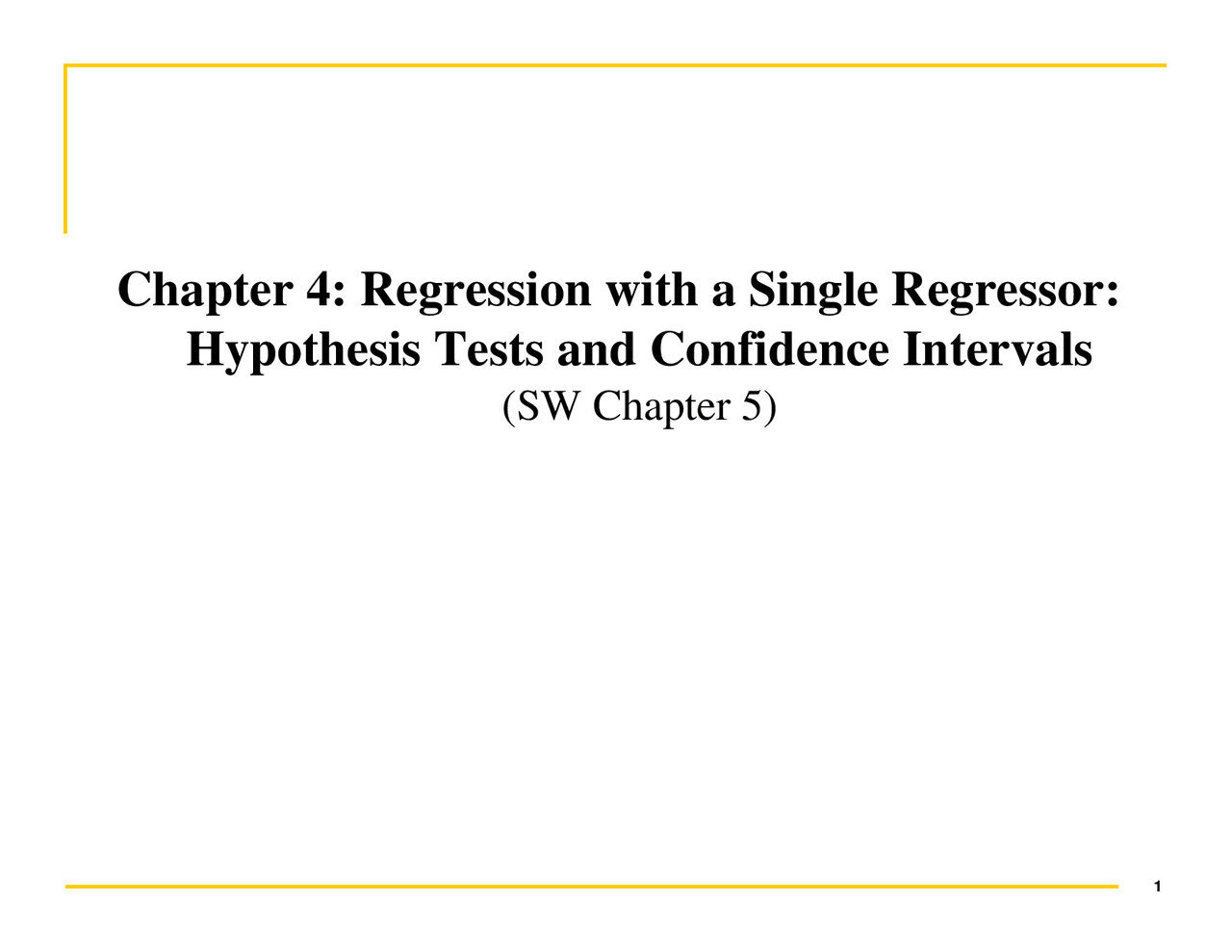 Hypothesis Tests And Confidence Intervals In Regression Econ 471
