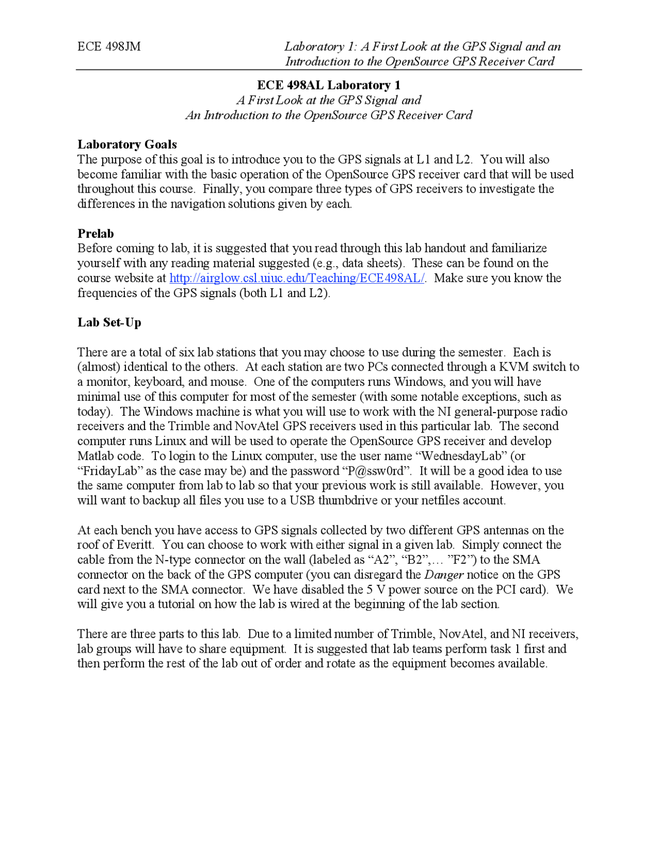 Introduction to Open Source GPS Receiver Card - Experiment 1 | ECE 498 ...