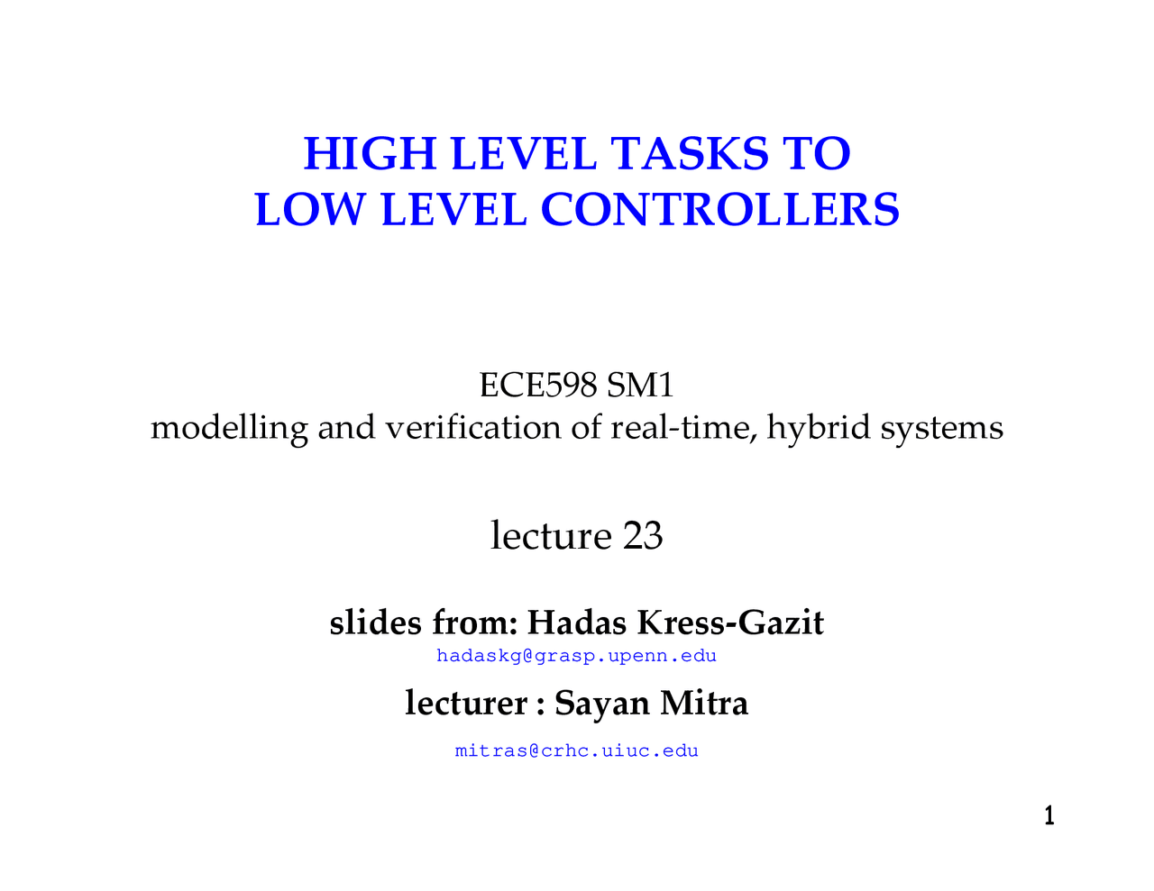 Modeling And Verification Of Real Time Hybrid Systems Ece 598 Docsity