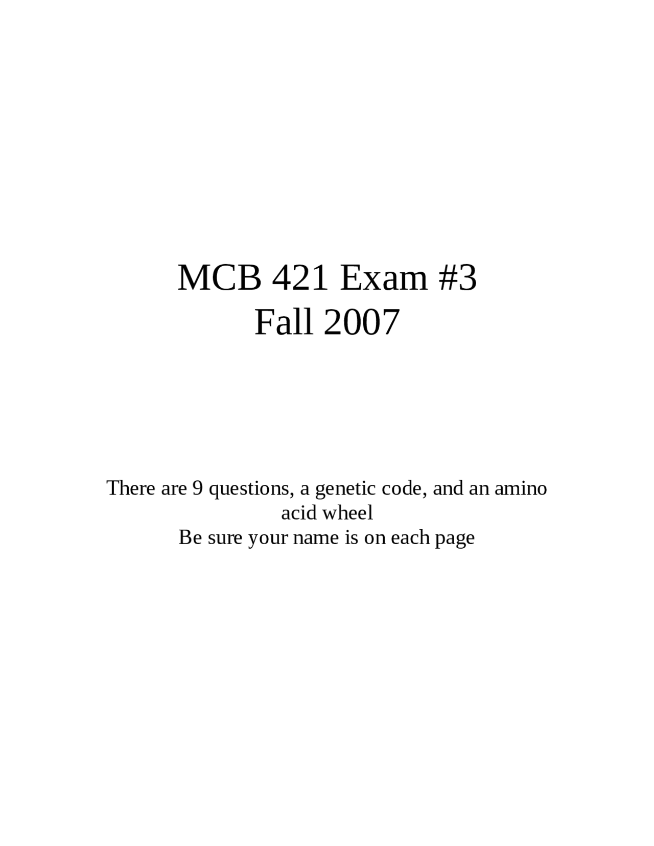 9 Solved Questions For Exam 3 Microbial Genetics Mcb 421 Docsity