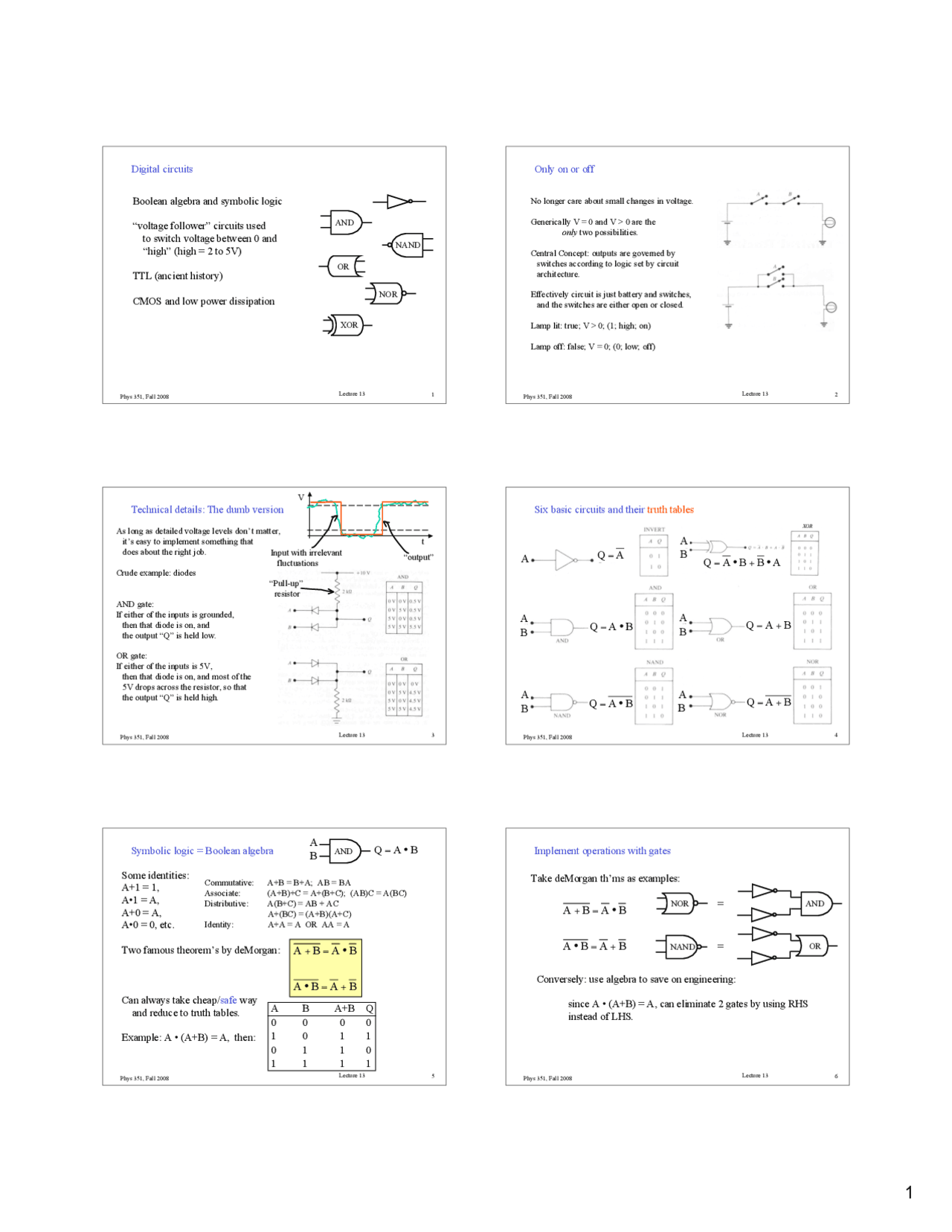 Digital Circuits Technical Details The Dumb Version Slides Phys