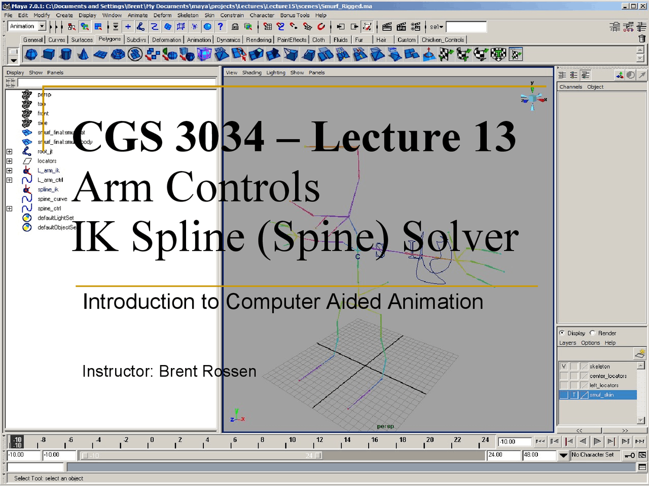 Arm Controls Introduction To Computer Aided Animation Cgs 3034